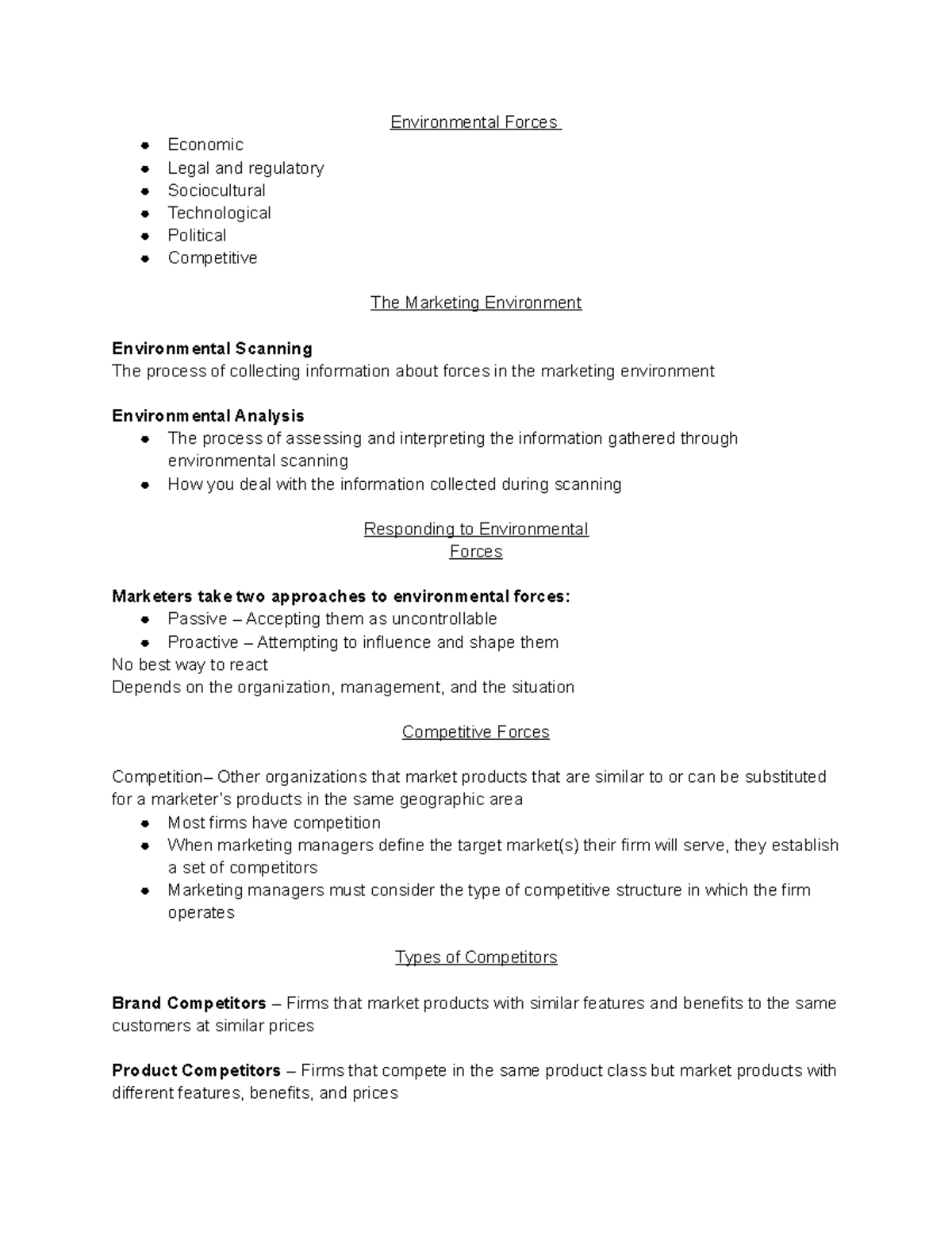Chapter 3 Intro Marketing - Environmental Forces Economic Legal and ...
