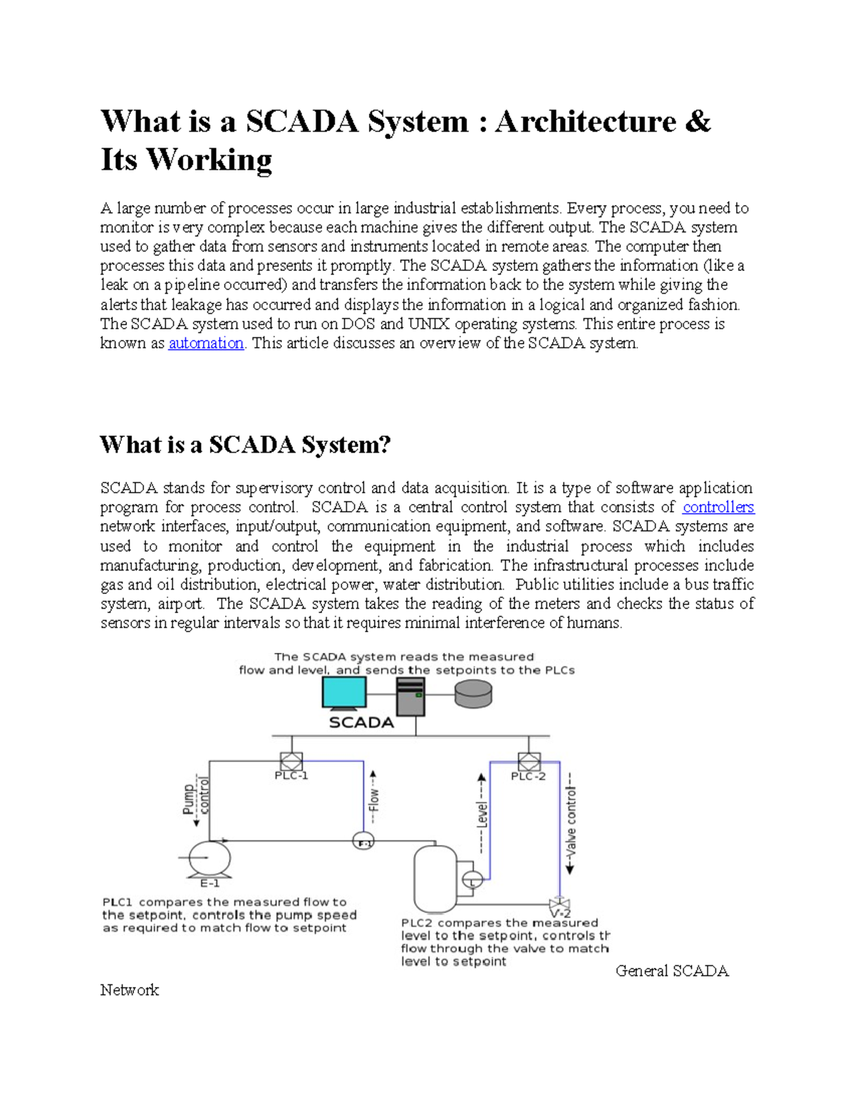 What is a Scada System - nil - What is a SCADA System : Architecture ...