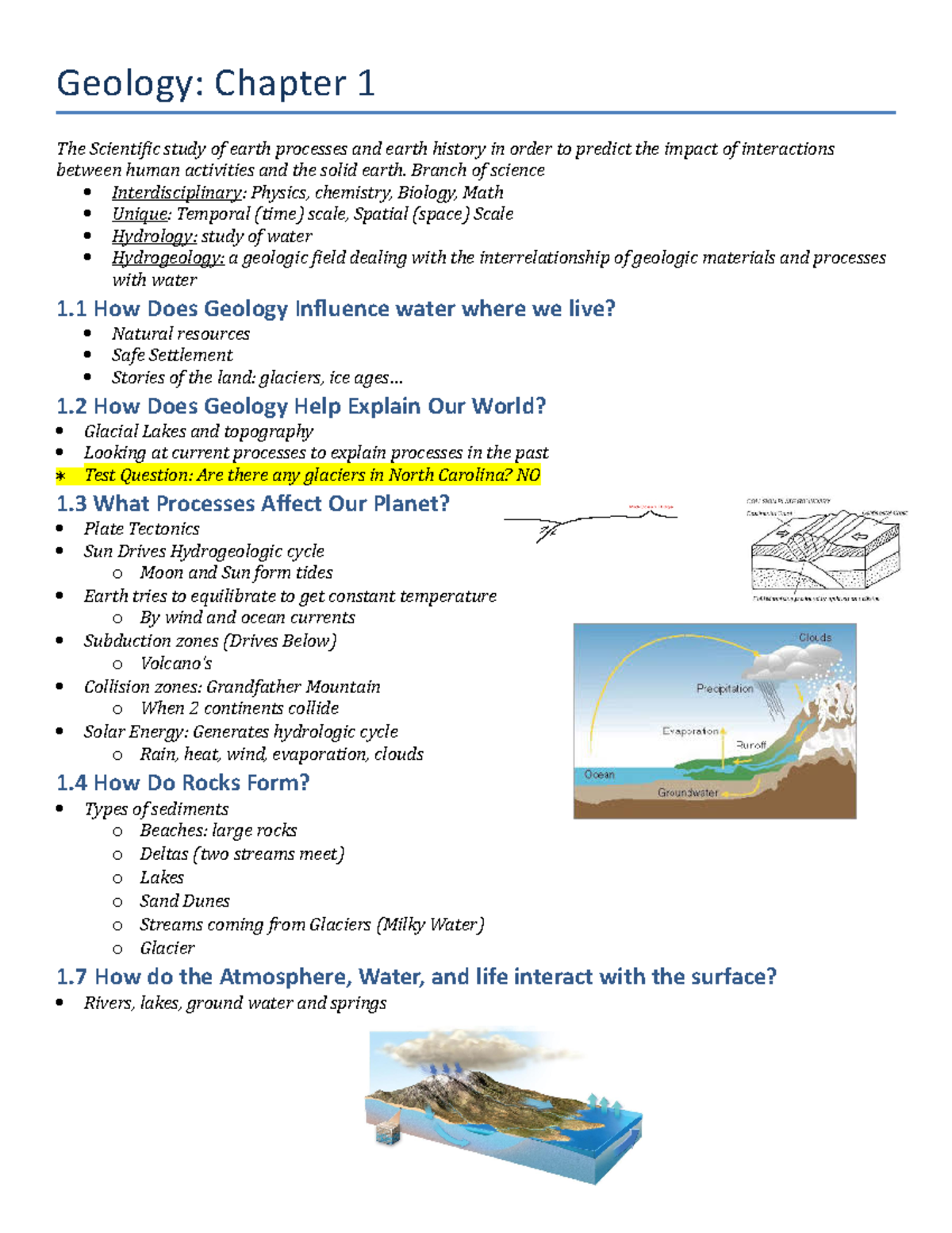 Geology study guide chapers 1,2,16 - Geology: Chapter 1 The Scientific ...