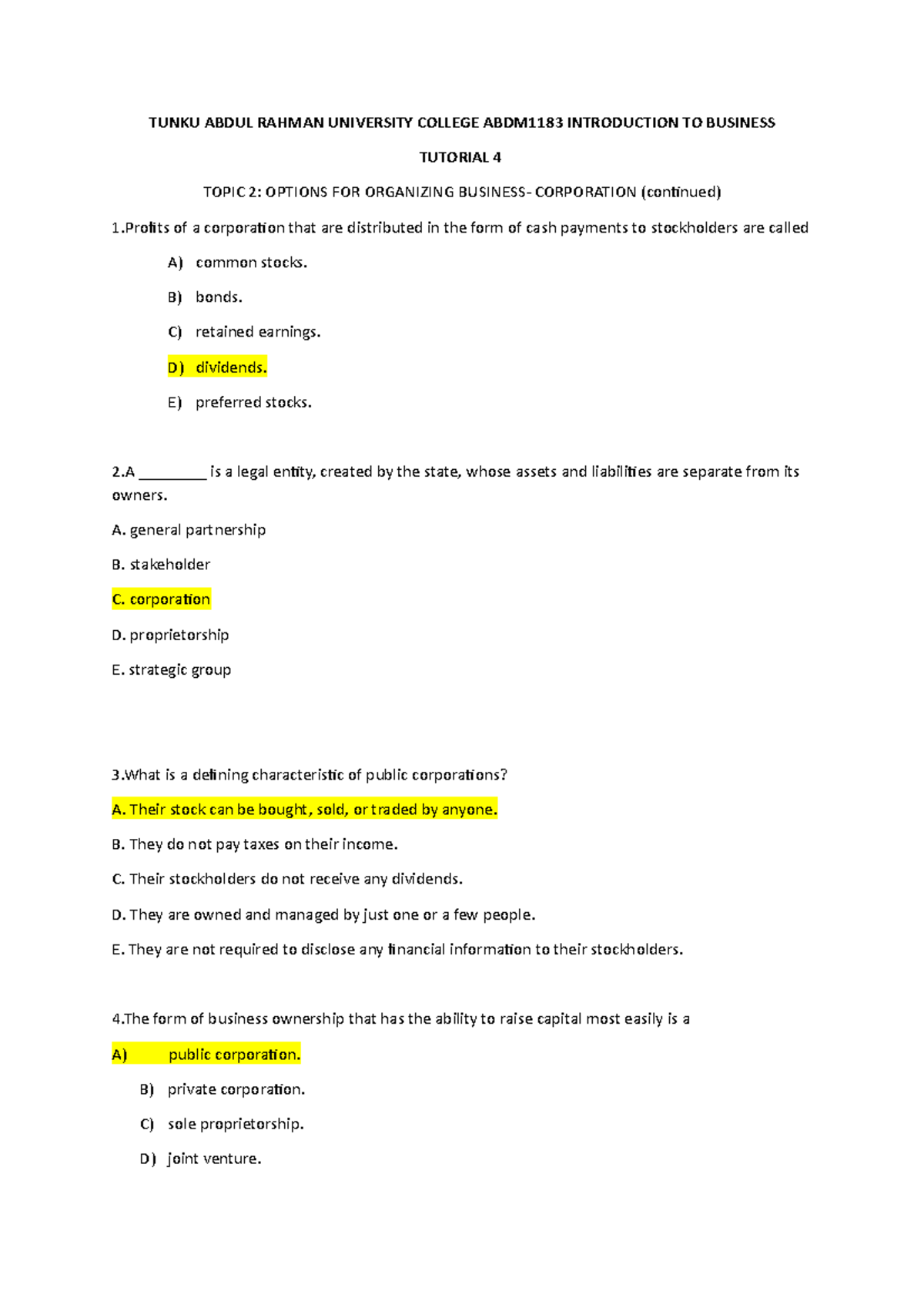 ITB T4 - ... - TUNKU ABDUL RAHMAN UNIVERSITY COLLEGE ABDM1183 ...