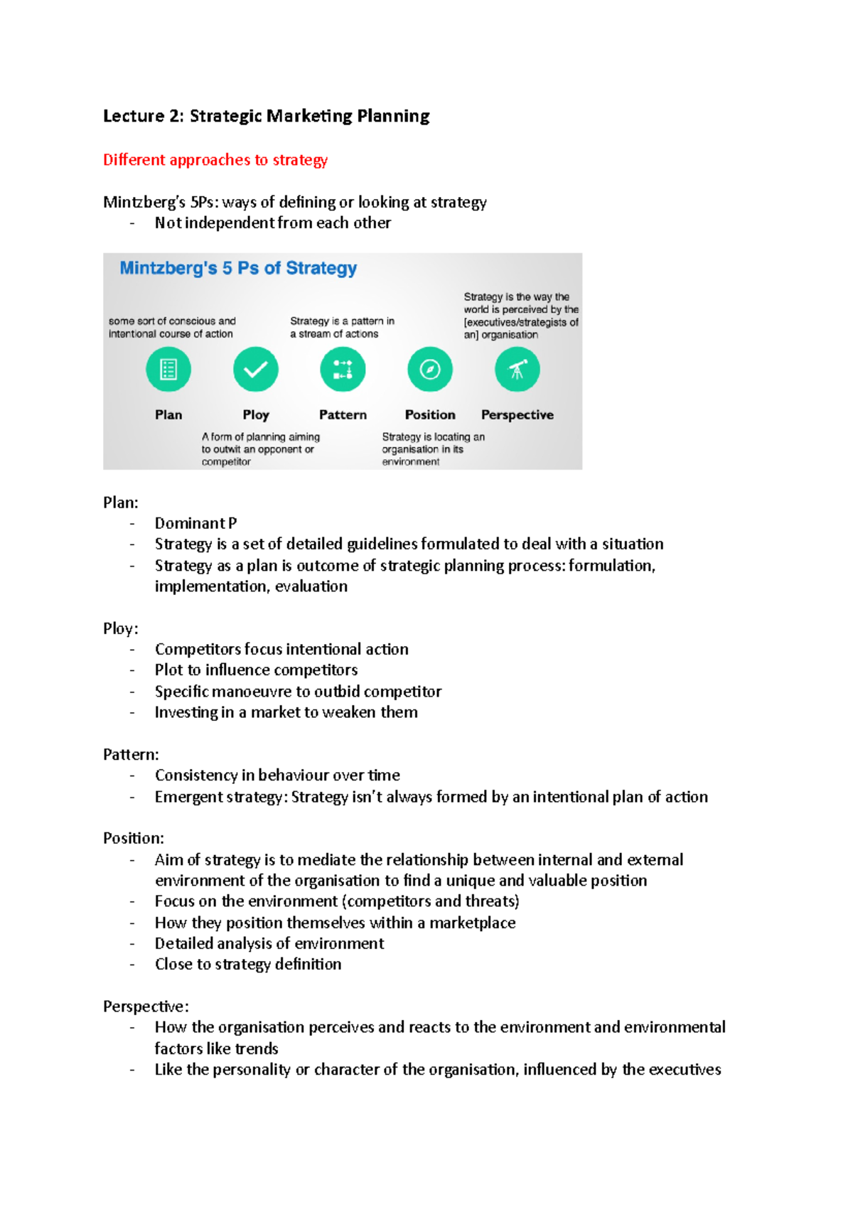 Lecture 2- strategic marketing planning - Lecture 2: Strategic ...