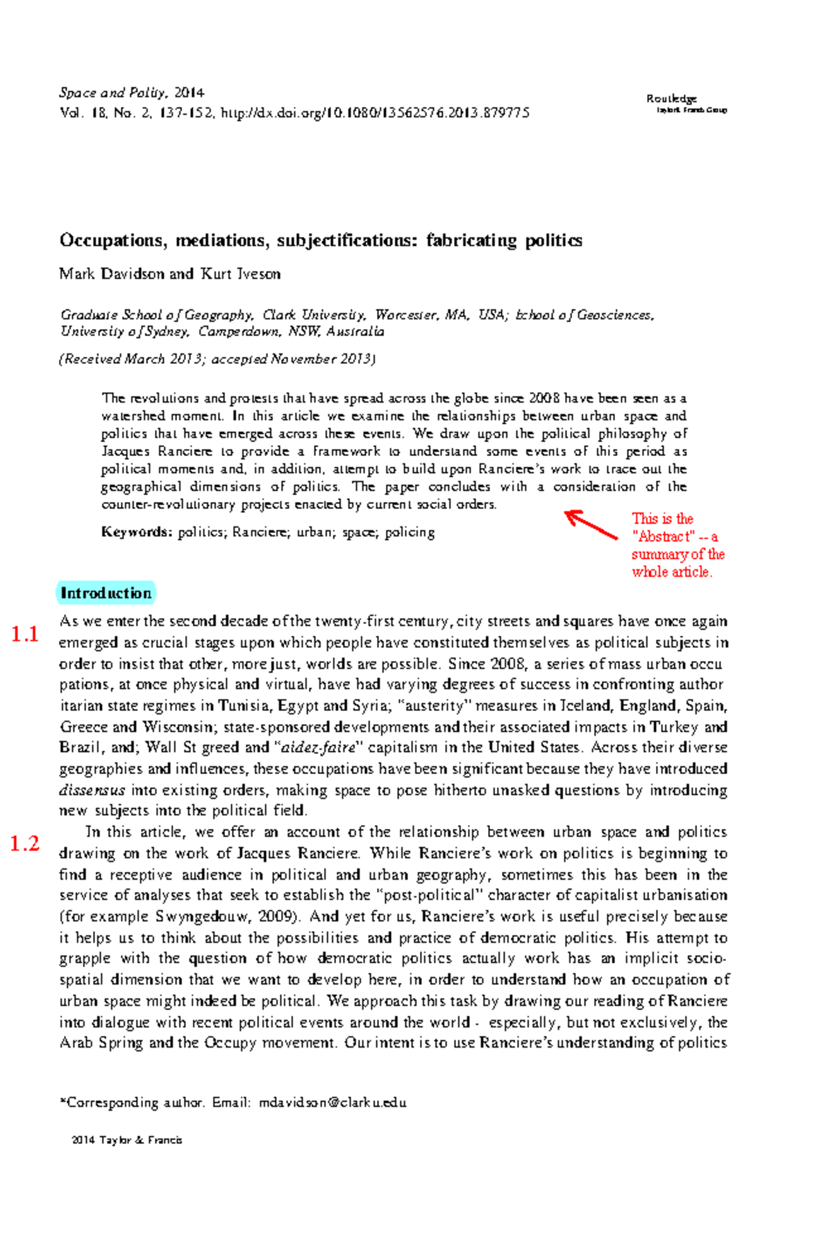 Davidson+Iveson Fabricating Politics Space and Polity 2014 Enumerated ...