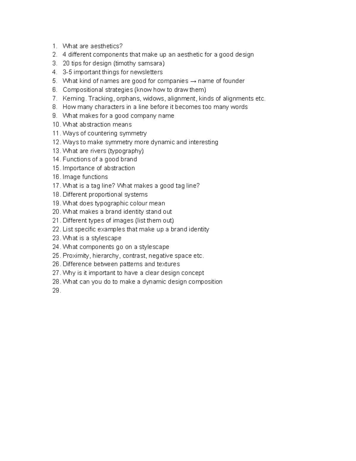 Exam 26 January 2018, questions and answers - 1. What are aesthetics? 2 ...