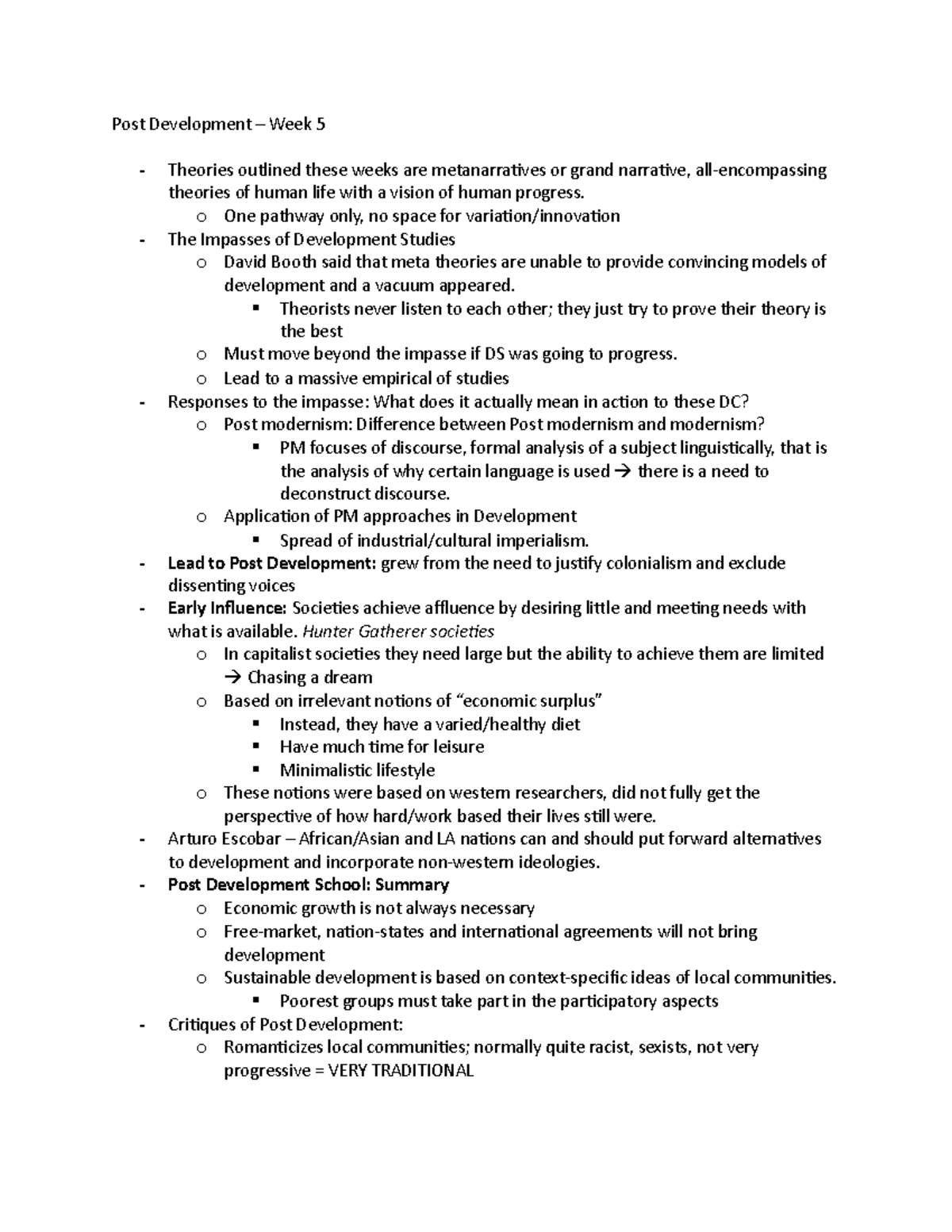 Post Development Lecture Notes-MP - Post Development – Week 5 ...