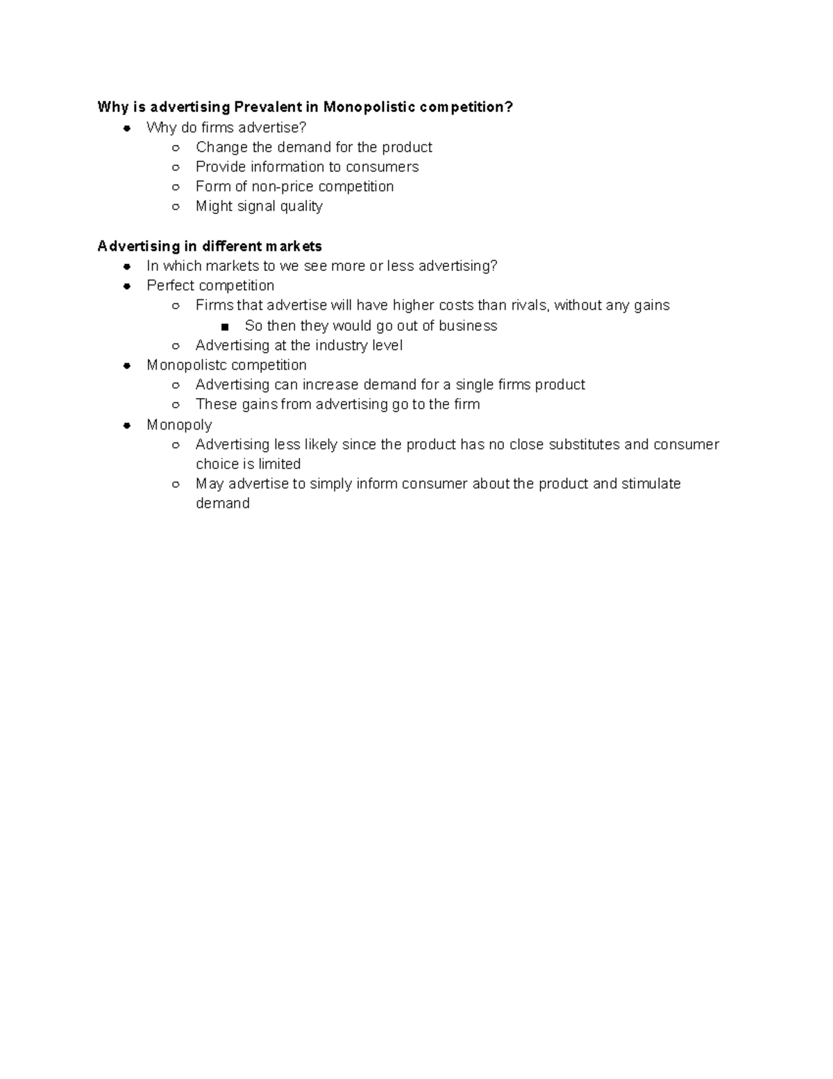 Chapter 12 c Notes - Why is advertising Prevalent in Monopolistic ...