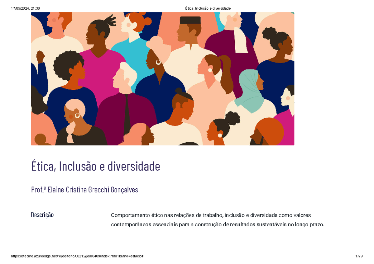 TEMA 6 - Ética, Inclusão e diversidade - Ética, Inclusão e diversidade ...