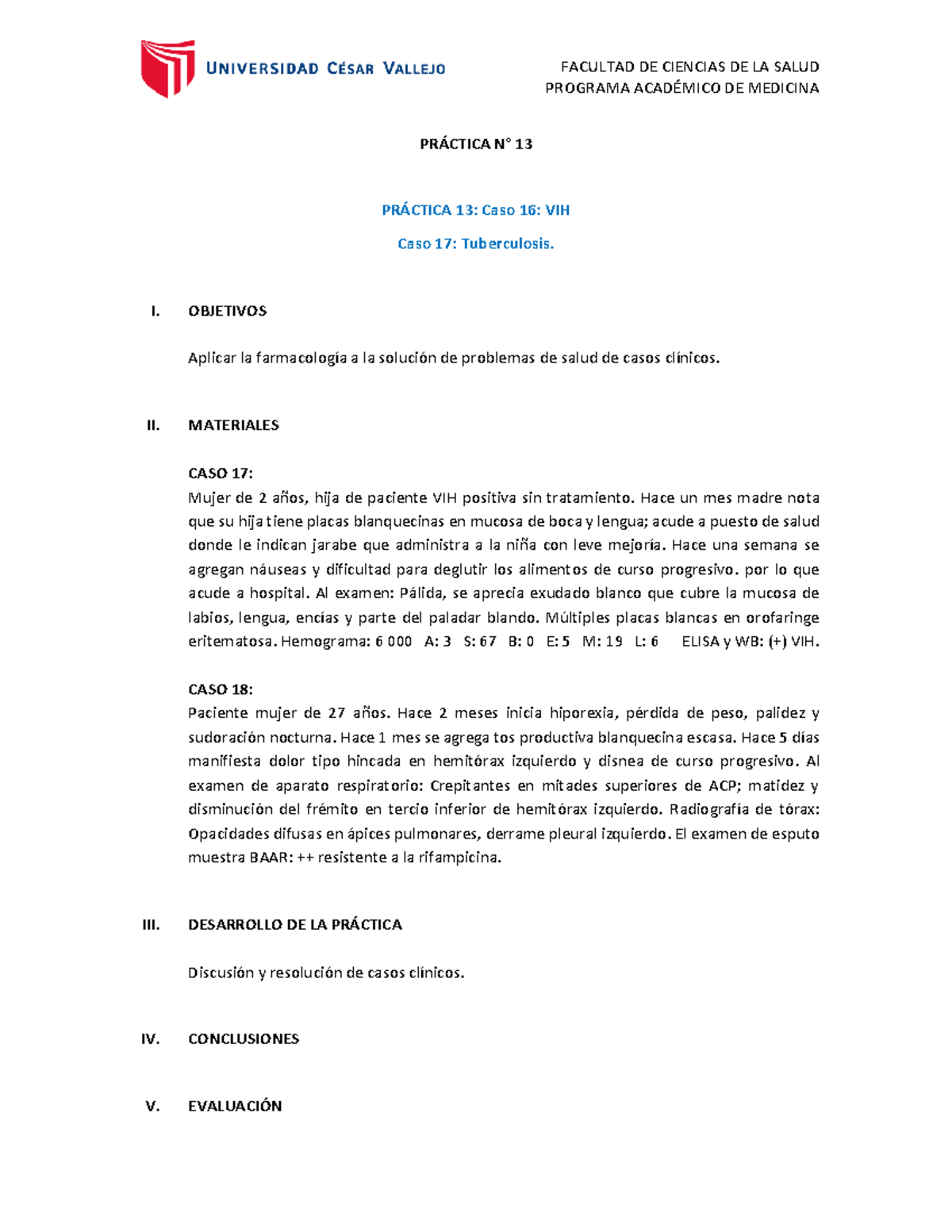 GUIA DE Practica Farmacología Sesion 13 - FACULTAD DE CIENCIAS DE LA SALUD PROGRAMA ACADÉMICO DE ...