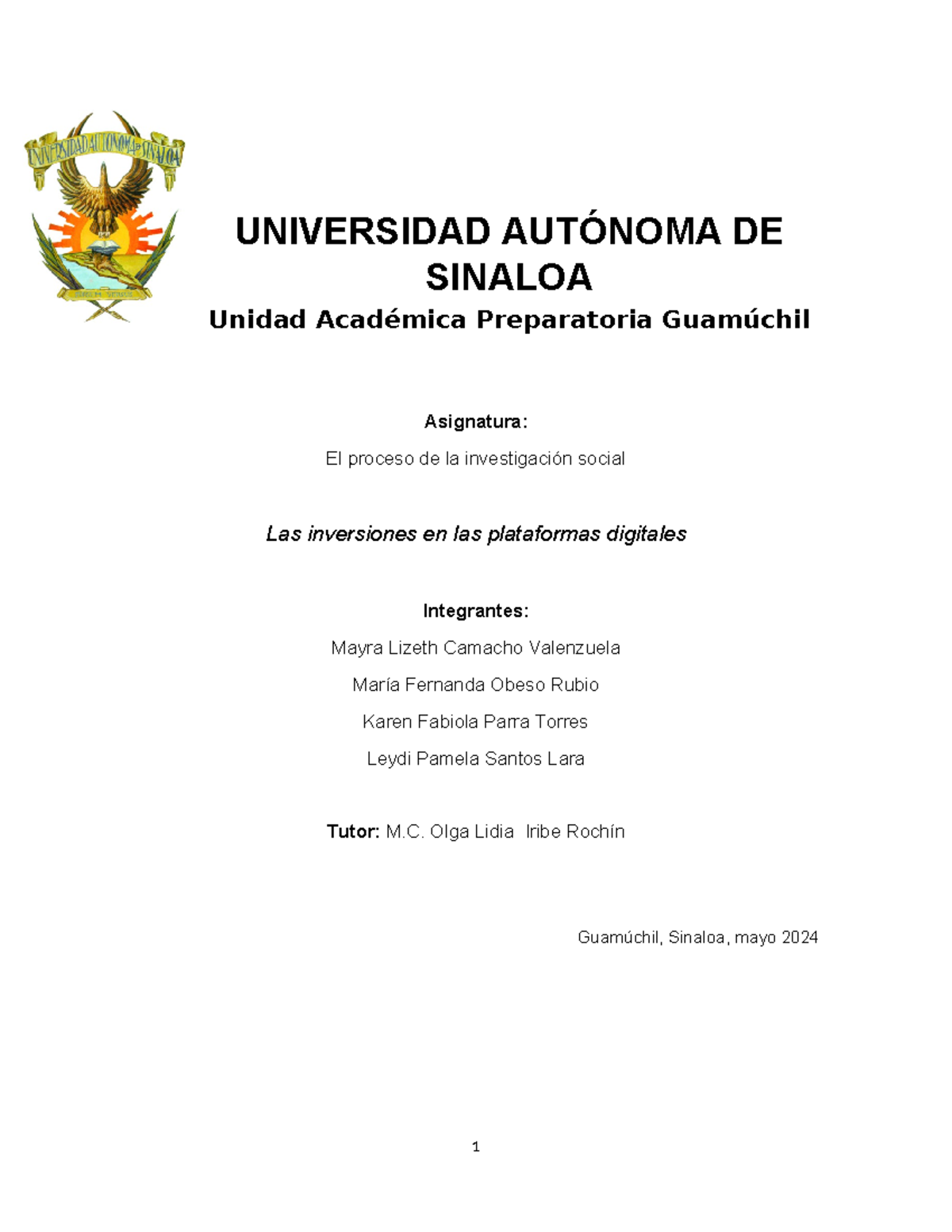 Portada de metodología - UNIVERSIDAD AUTÓNOMA DE SINALOA Unidad ...