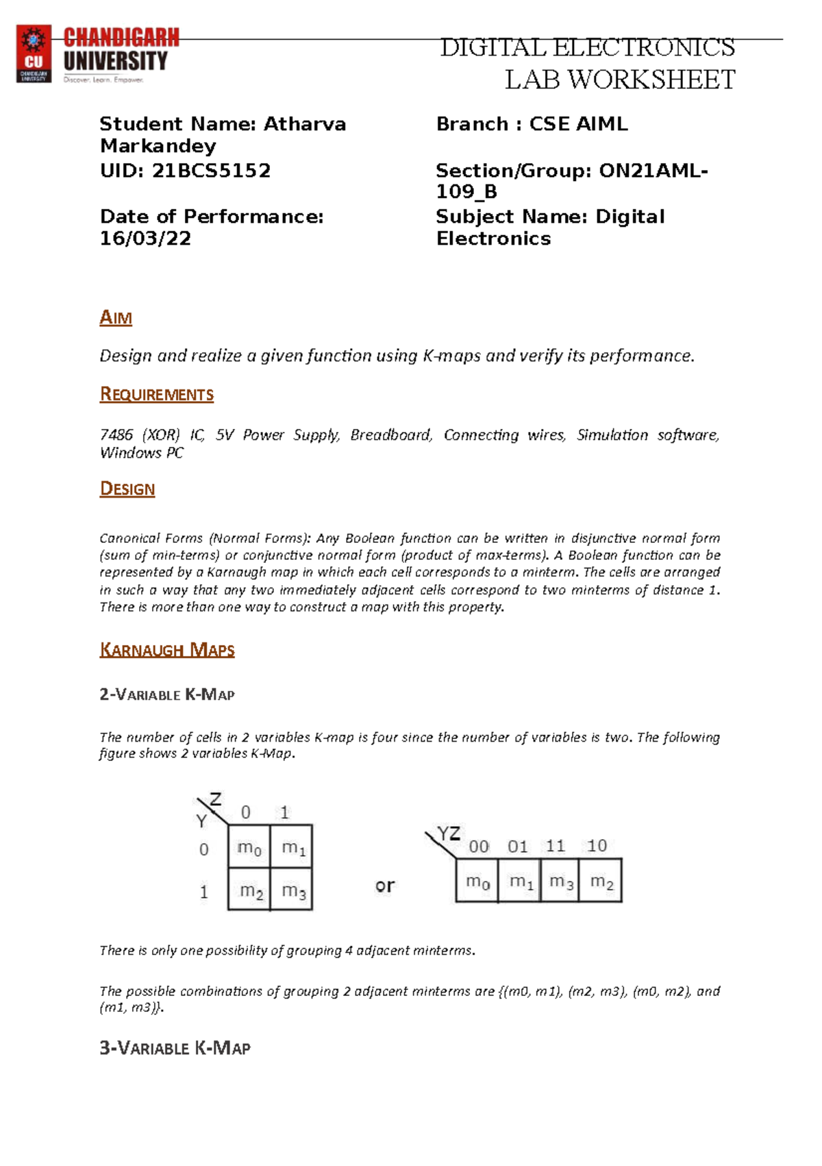 DE Worksheet 1.4 (submitted) - LAB WORKSHEET Student Name: Atharva ...