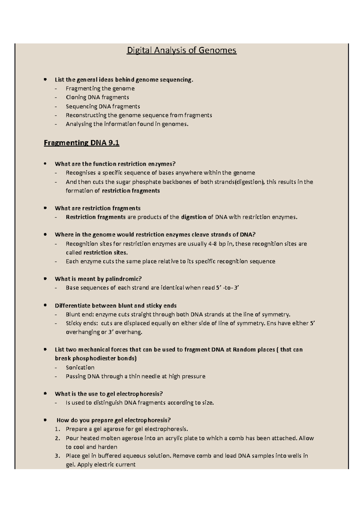 (Updated) Digital Analysis of Genomes 9.1 and 9.2 - Digital Analysis of ...