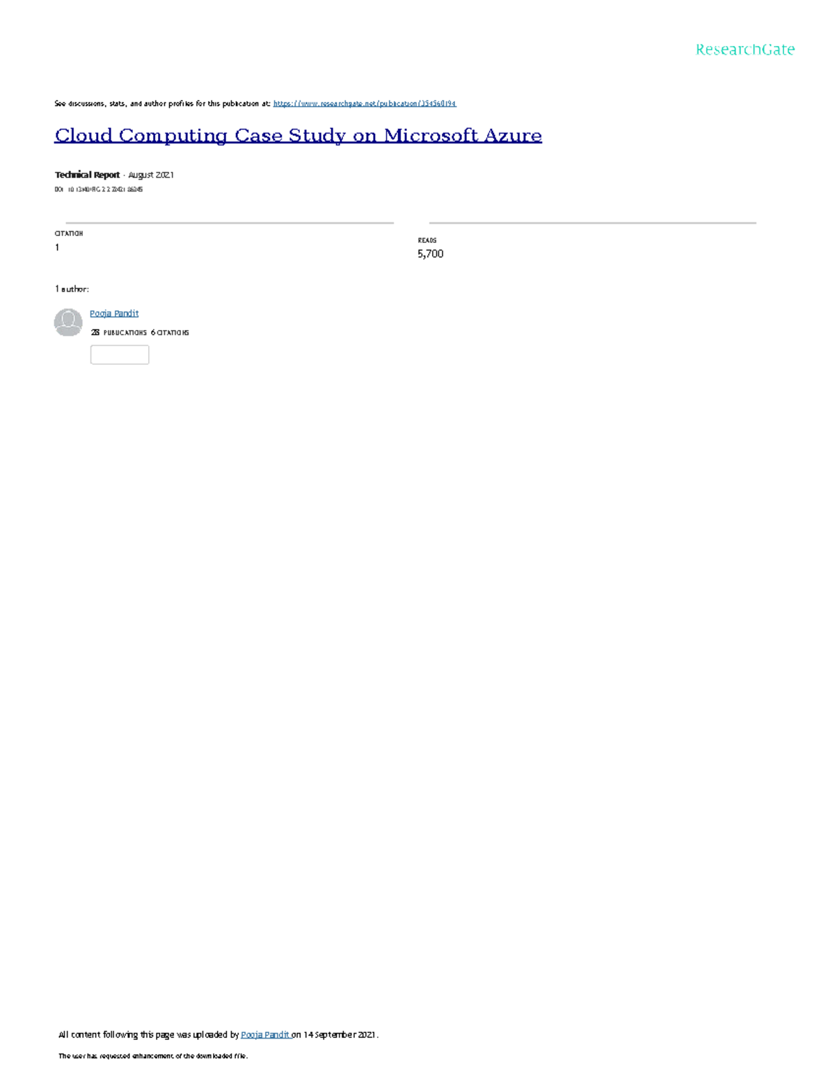 Case study Microsoft Azure - See discussions, stats, and author profiles for this publication at ...