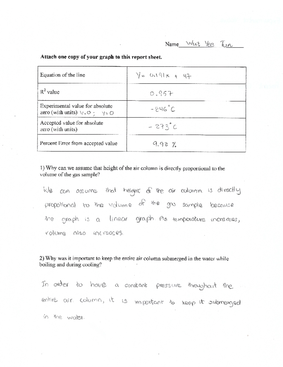 Chem101A Charles Law Lab - CHEM 101B - Studocu