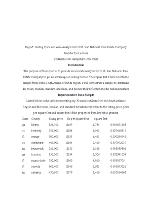 MAT 240 Project Two - Report: Regional vs. National Housing Price ...