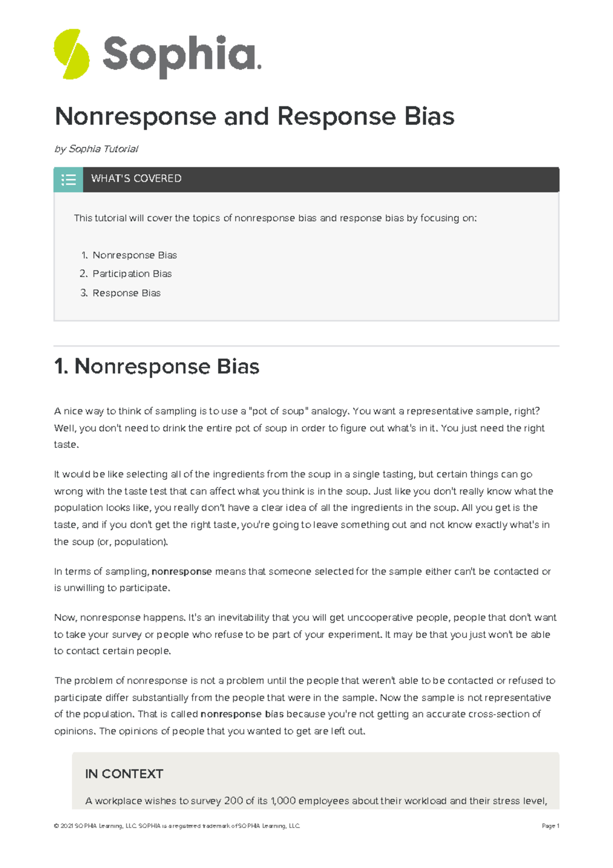 Nonresponse and response bias paper - Nonresponse and Response Bias by ...