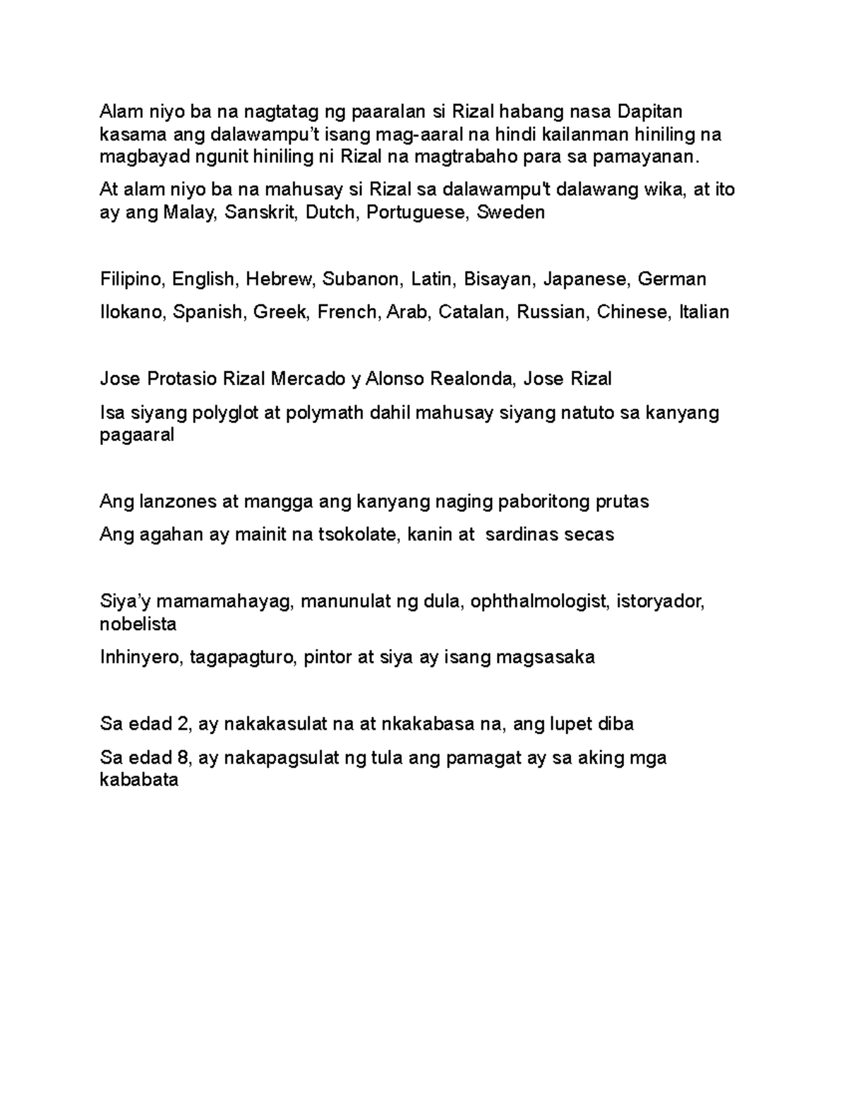 Alam niyo ba na nagtatag ng paaralan si Rizal habang nasa Dapitan ...