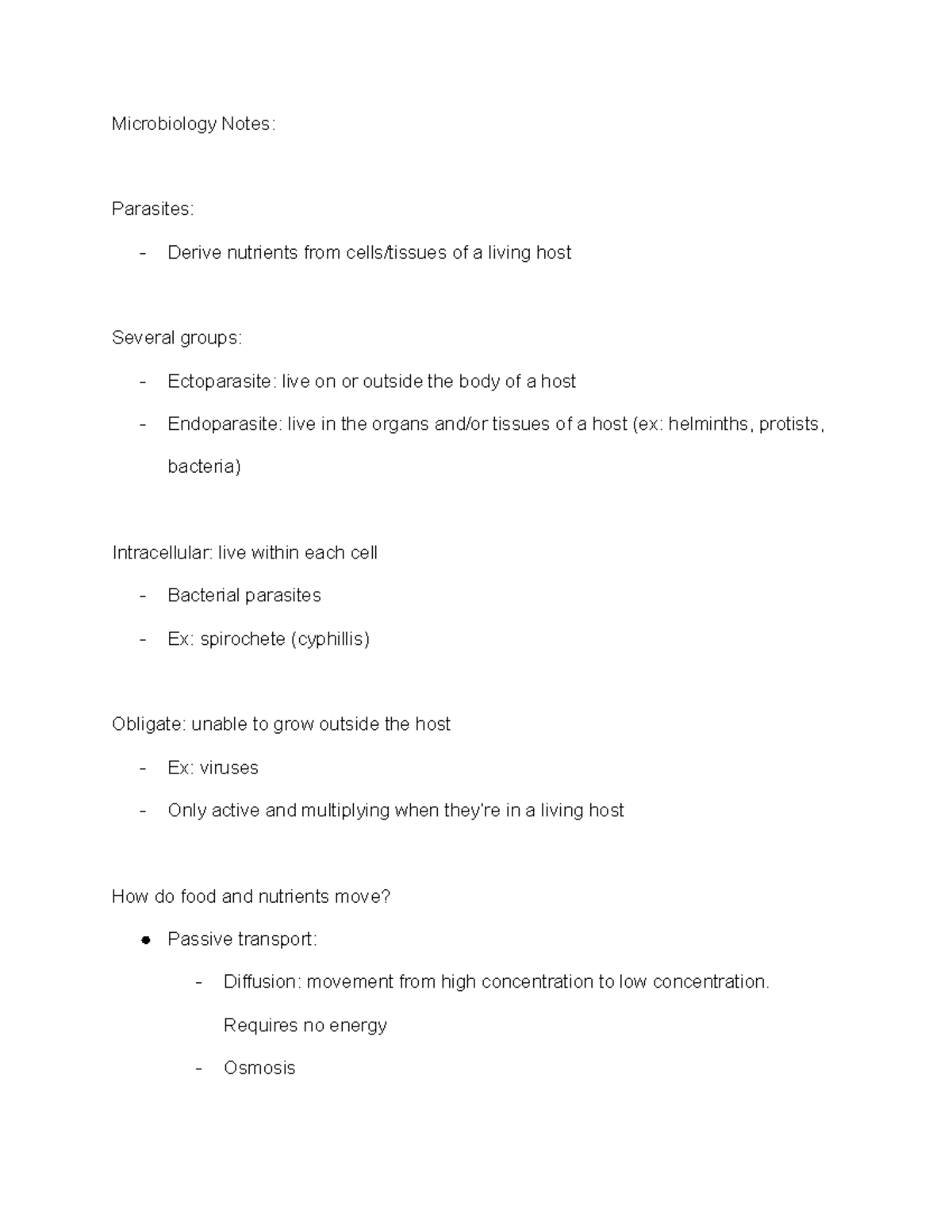 Microbiology Notes parasites - Microbiology Notes: Parasites: - Derive ...
