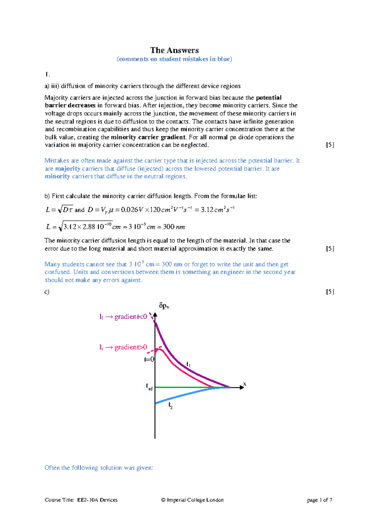 Exam 2014, questions - ee2-10 - power fields and devices - The Answers (comments on student ...