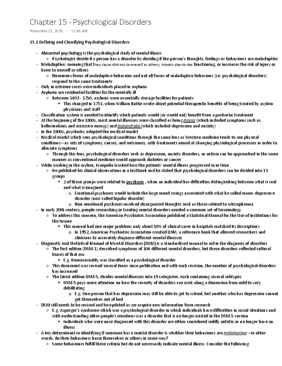 Chapter 15 notes