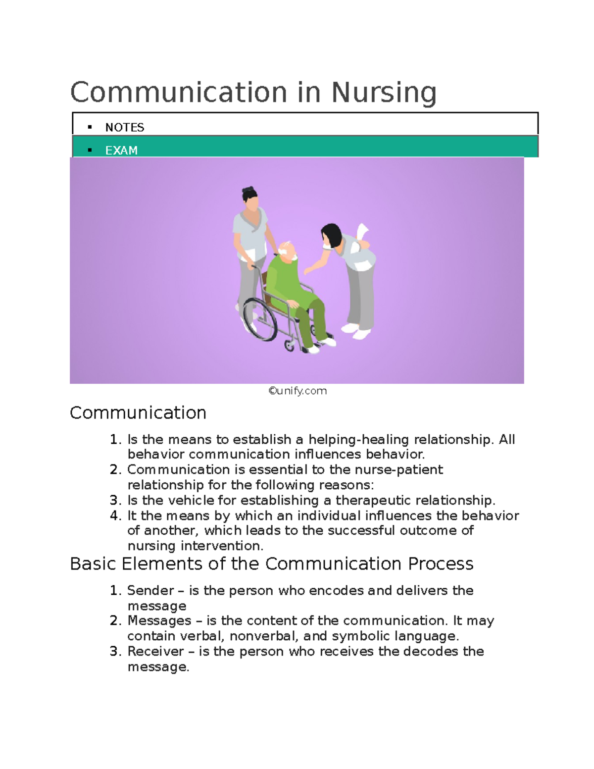 Communication in Nursing - All behavior communication influences ...