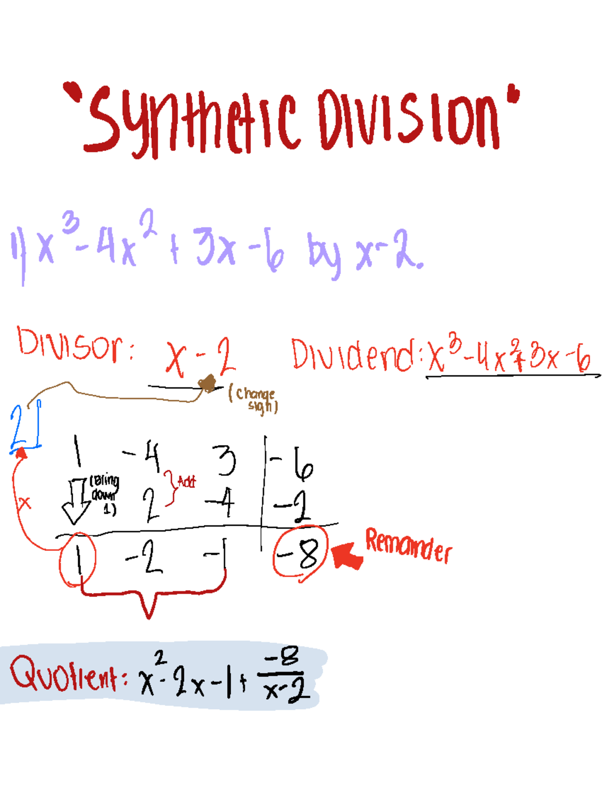Math - Mathematics 10 Quarter 1 - teacher - synthetic DIVISION 1) f 3x ...