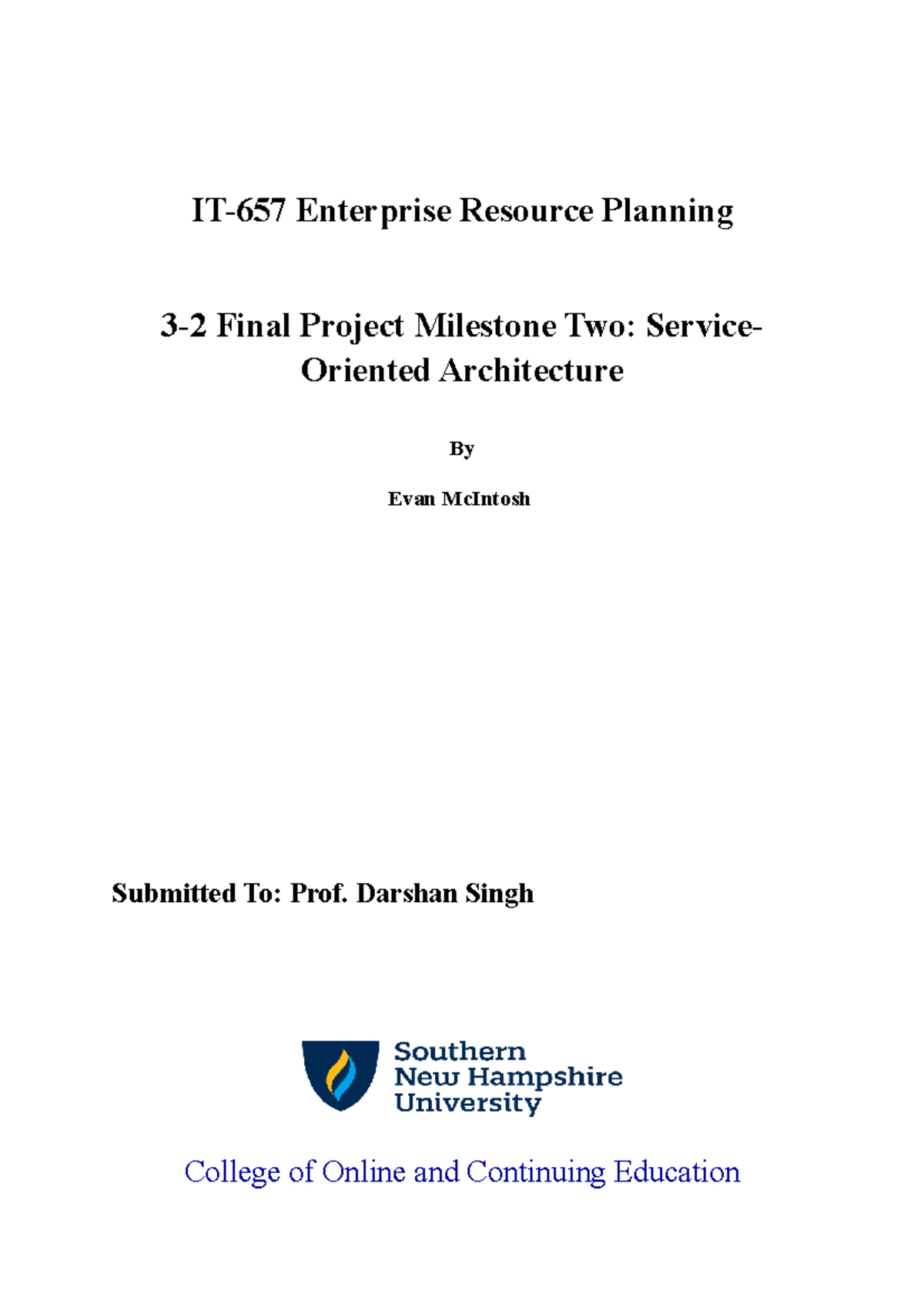3-2 Final Project Milestone Two Service-Oriented Architecture - IT-657 ...