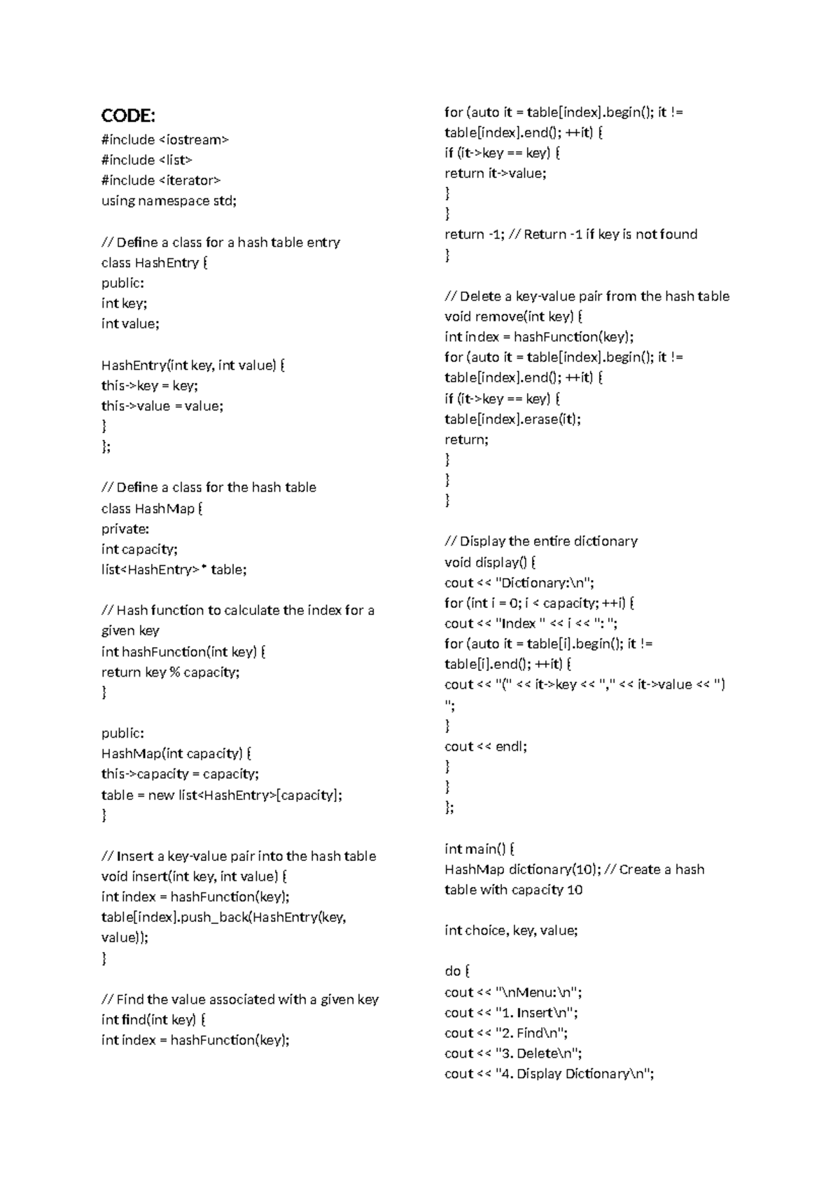 DSA Practical 2 - CODE: #include #include #include - Studocu