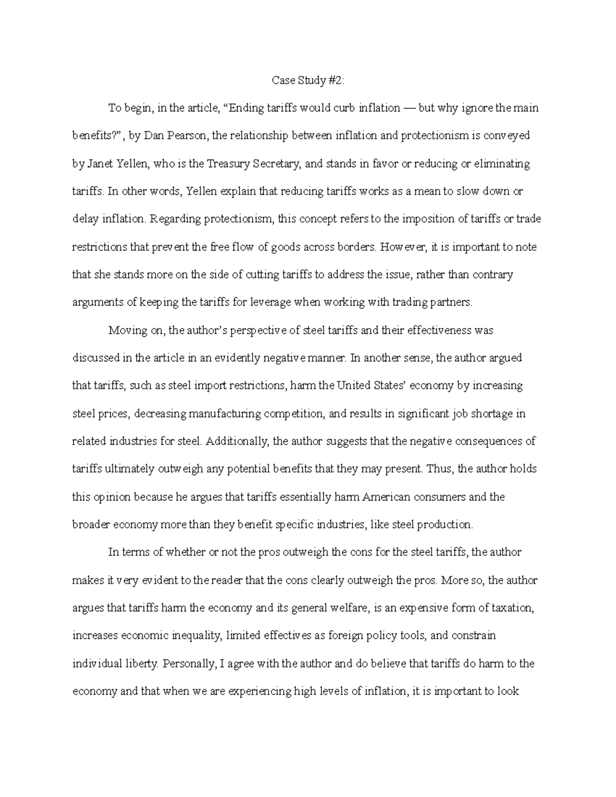 Case Study 2 - For Professor Dragone's Class - Case Study #2: To begin ...