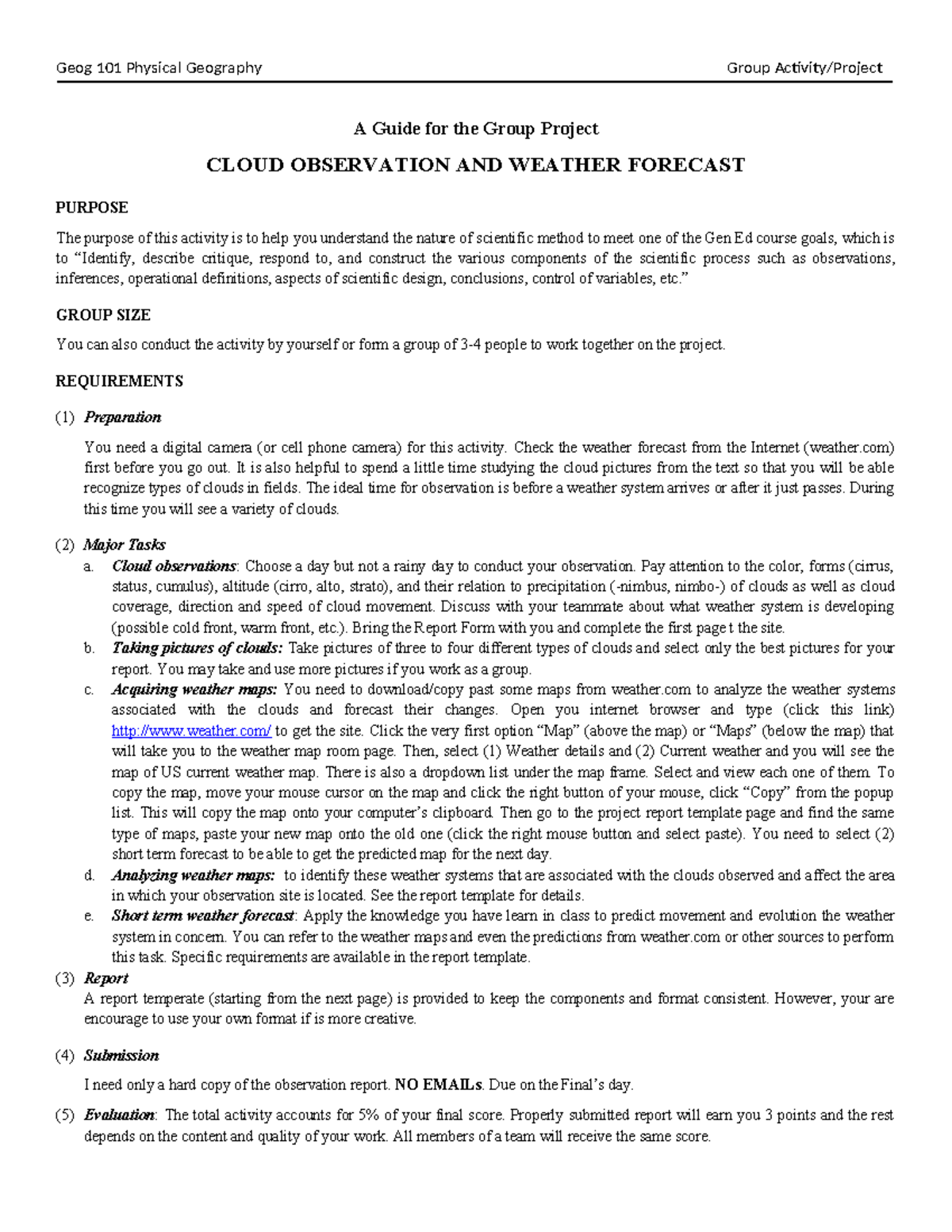 GP#2Cloud Observation And Weather Forecast- Guide&Template - Geog 101 ...
