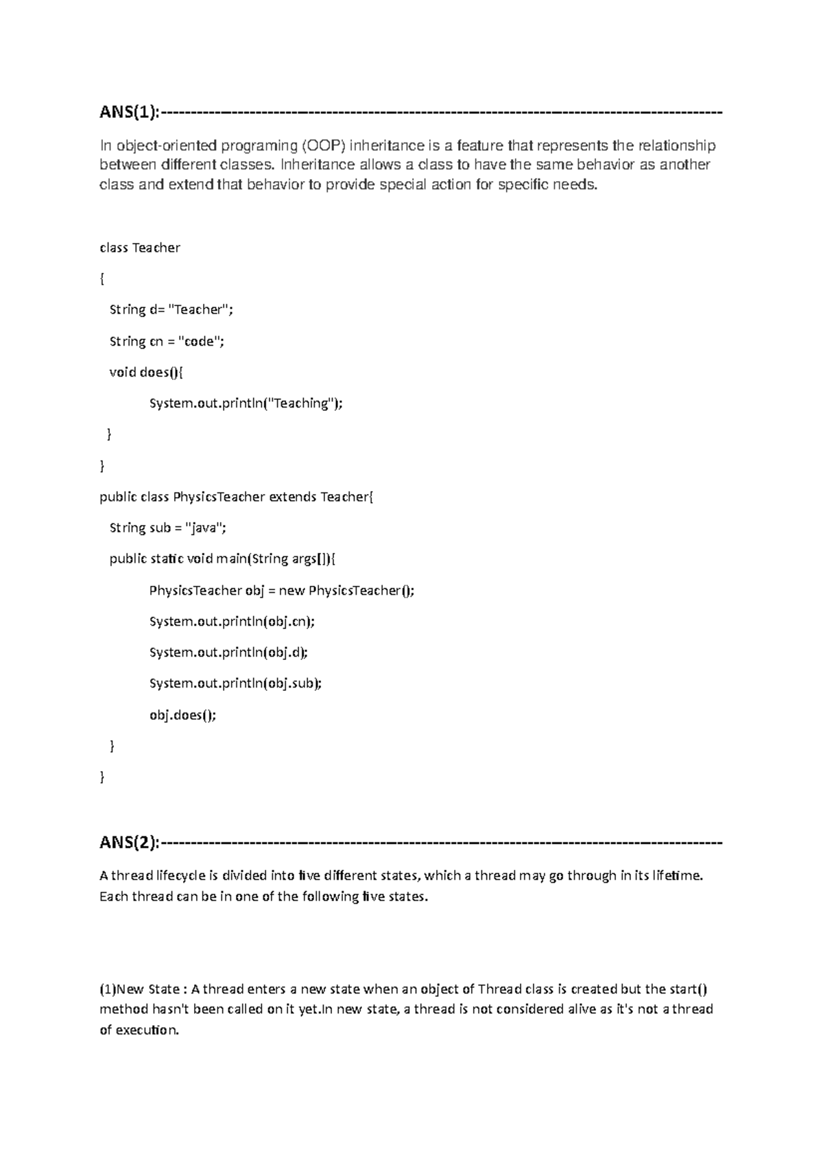 18bcs6001 Java Assignment Ans1 In Object Oriented Programing Oop 4574