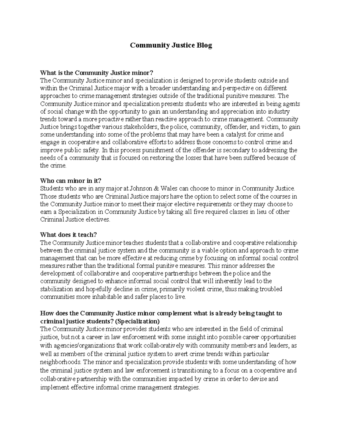 Community Justice Blog - Community Justice Blog What is the Community ...