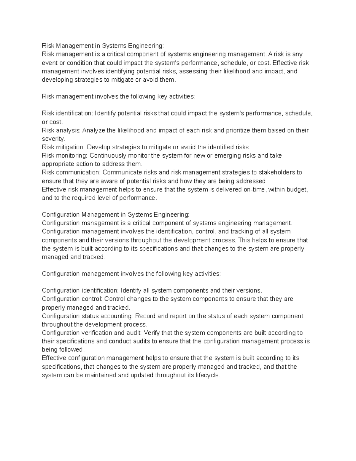 Systems Engineering Management 5-6 - Risk Management in Systems ...