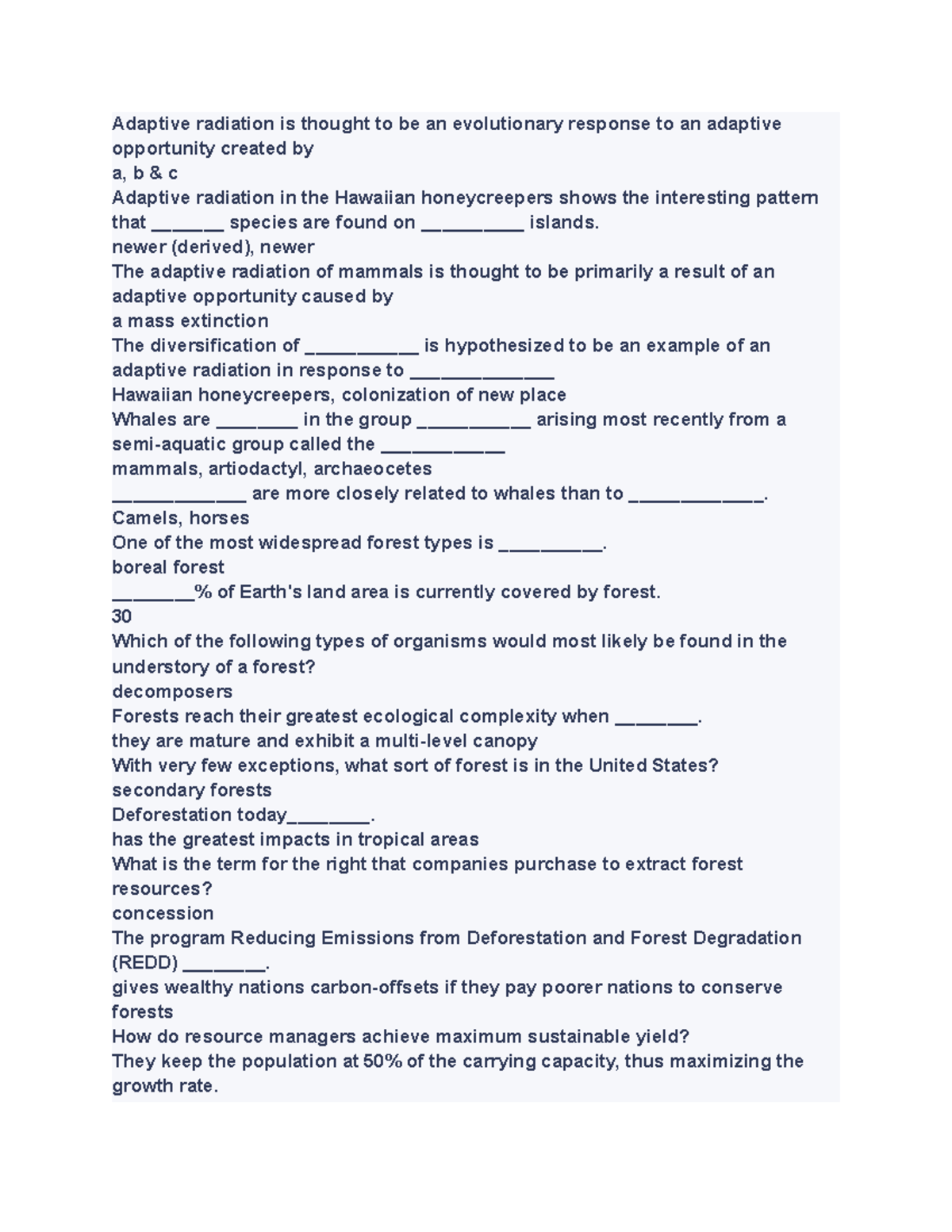 BIO 102 pt.4 - Helpful Notes for your Final EXAM in BIO 102 with also ...