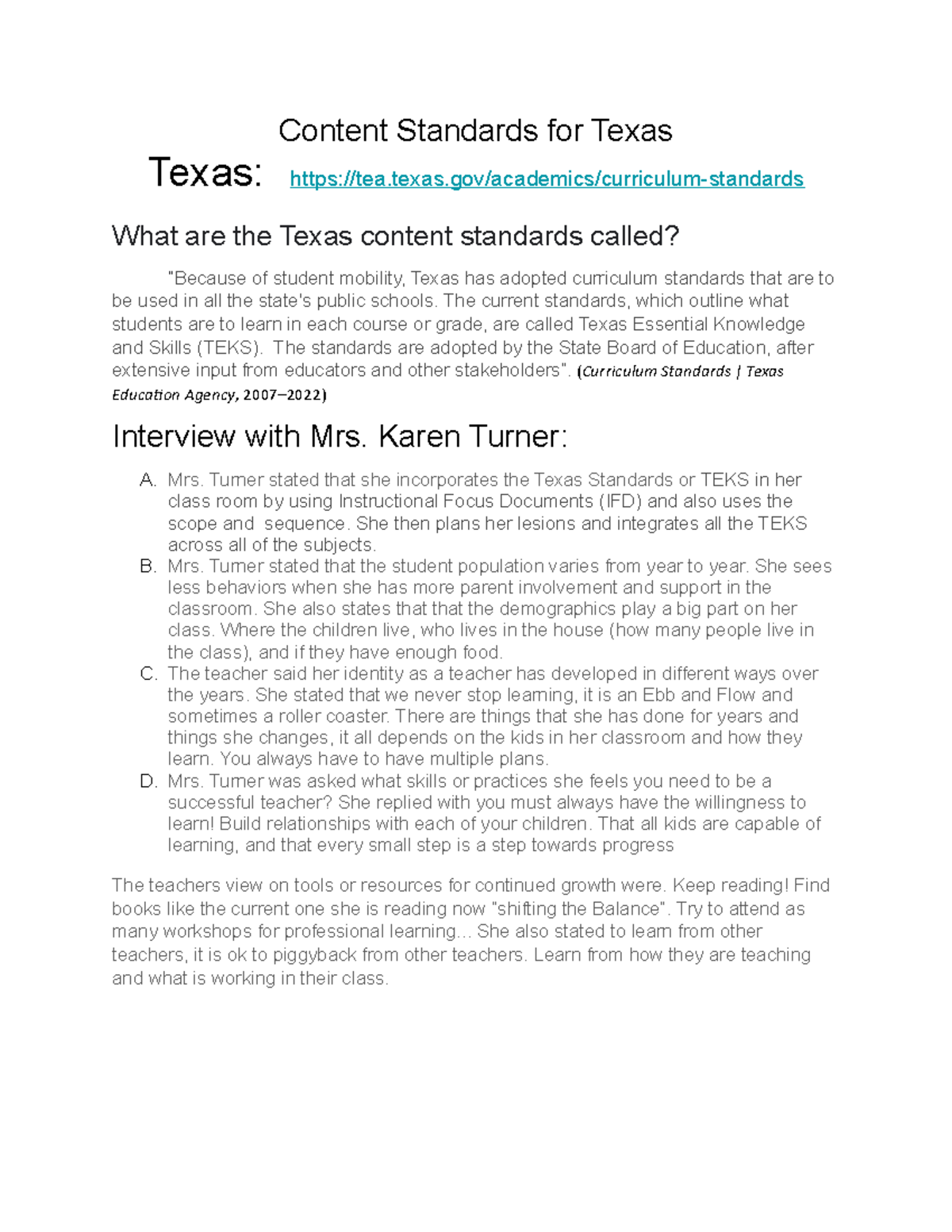 Task2 ed foundations - Educations Foundation - Content Standards for ...