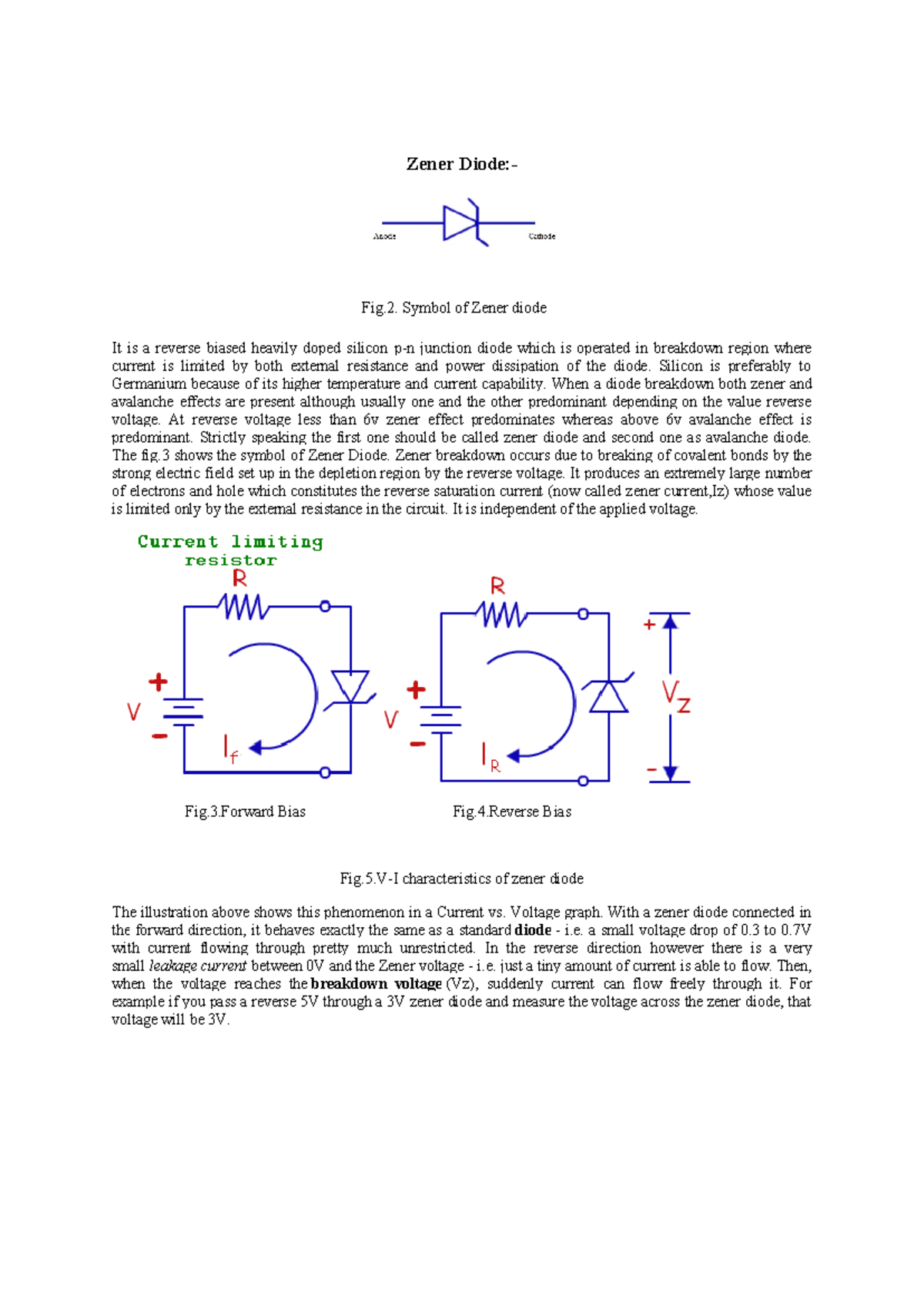 Zener Diode - Zener Diode:- Fig. Symbol of Zener diode It is a reverse ...