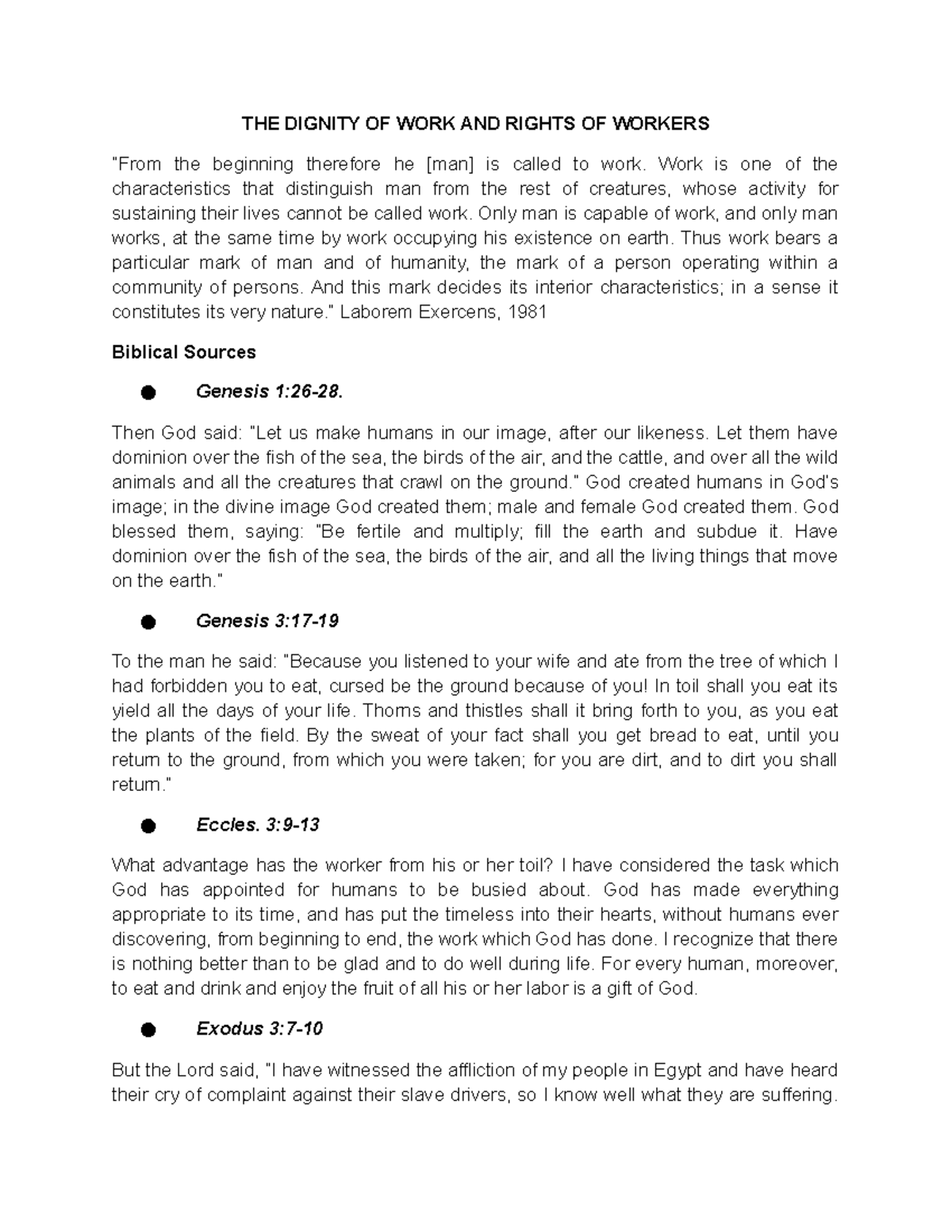 THE Dignity OF WORK AND Rights OF Workers - THE DIGNITY OF WORK AND ...