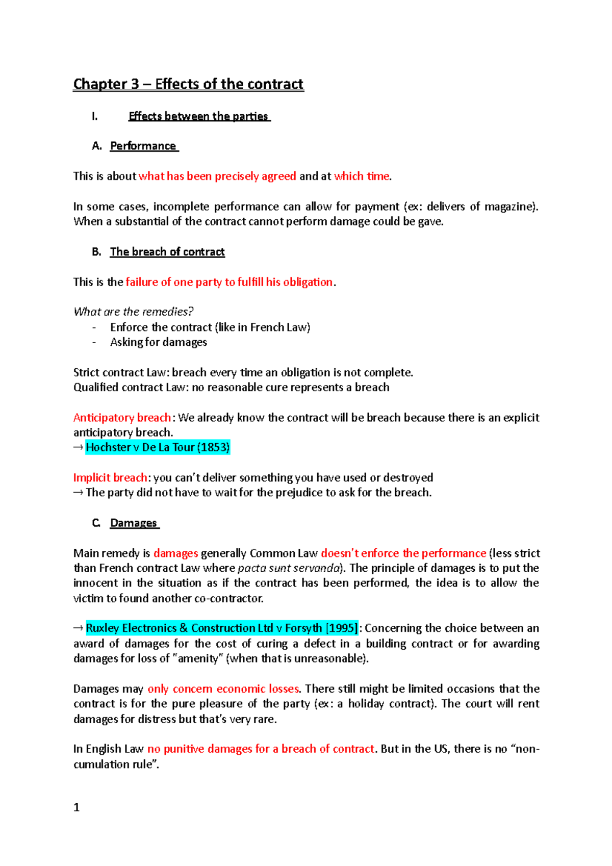 Chapter 3 – Effects of the contract - Chapter 3 – Effects of the ...