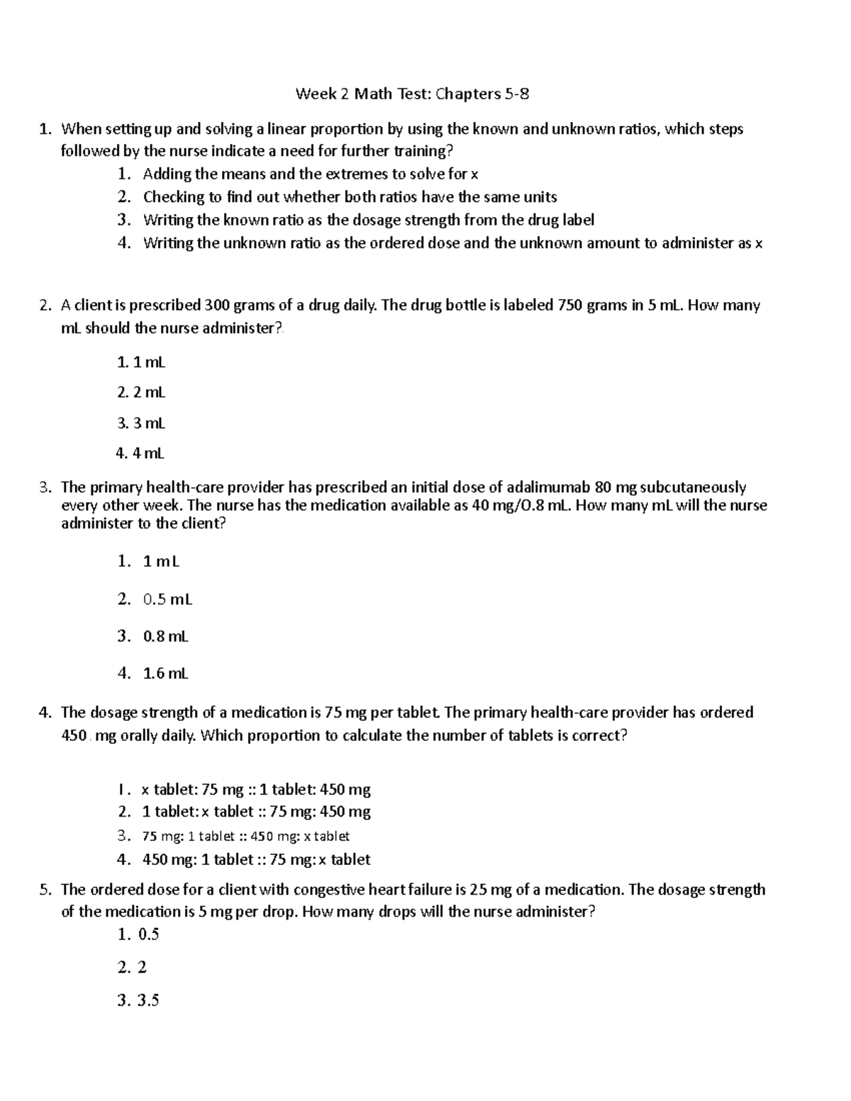 Week 2 Math Exam - math practice - Week 2 Math Test: Chapters 5- 1 ...