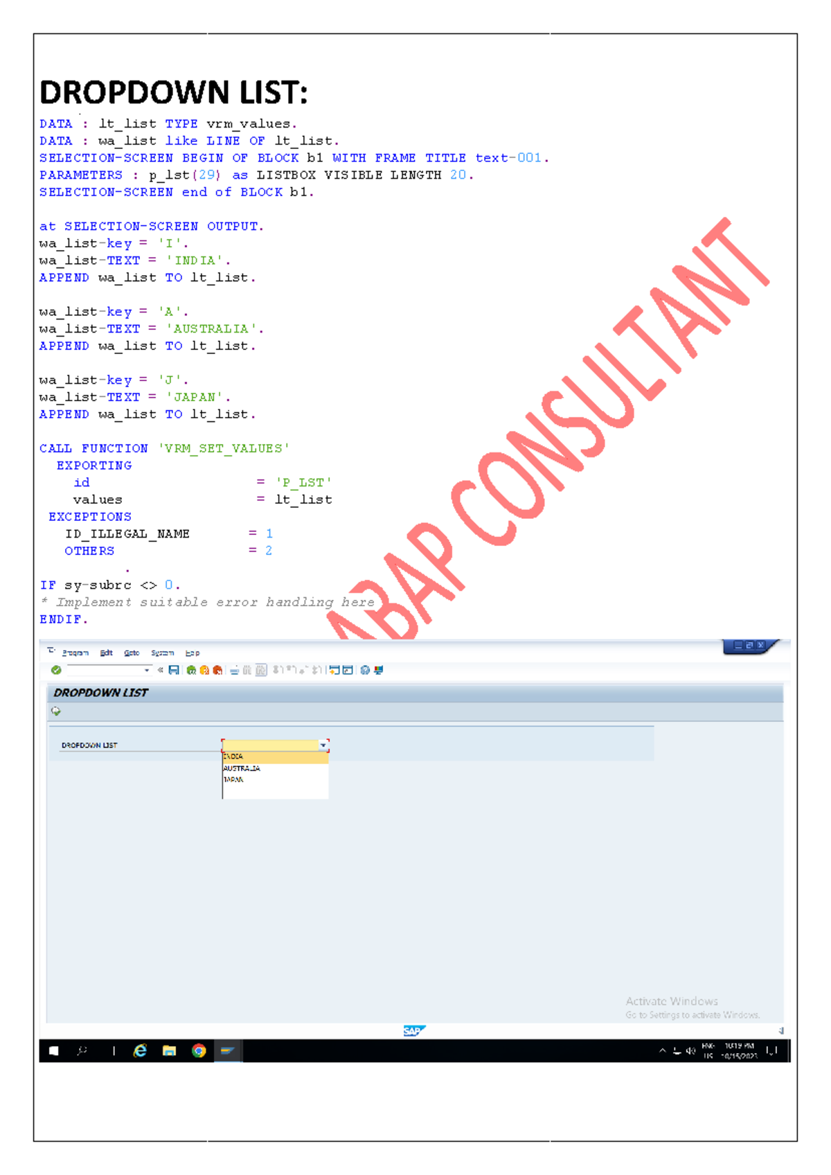 Droupdown - FCGDFGHJMK,.CGFDNFXJN - DROPDOWN LIST: DATA : lt_list TYPE vrm_values. DATA : wa ...