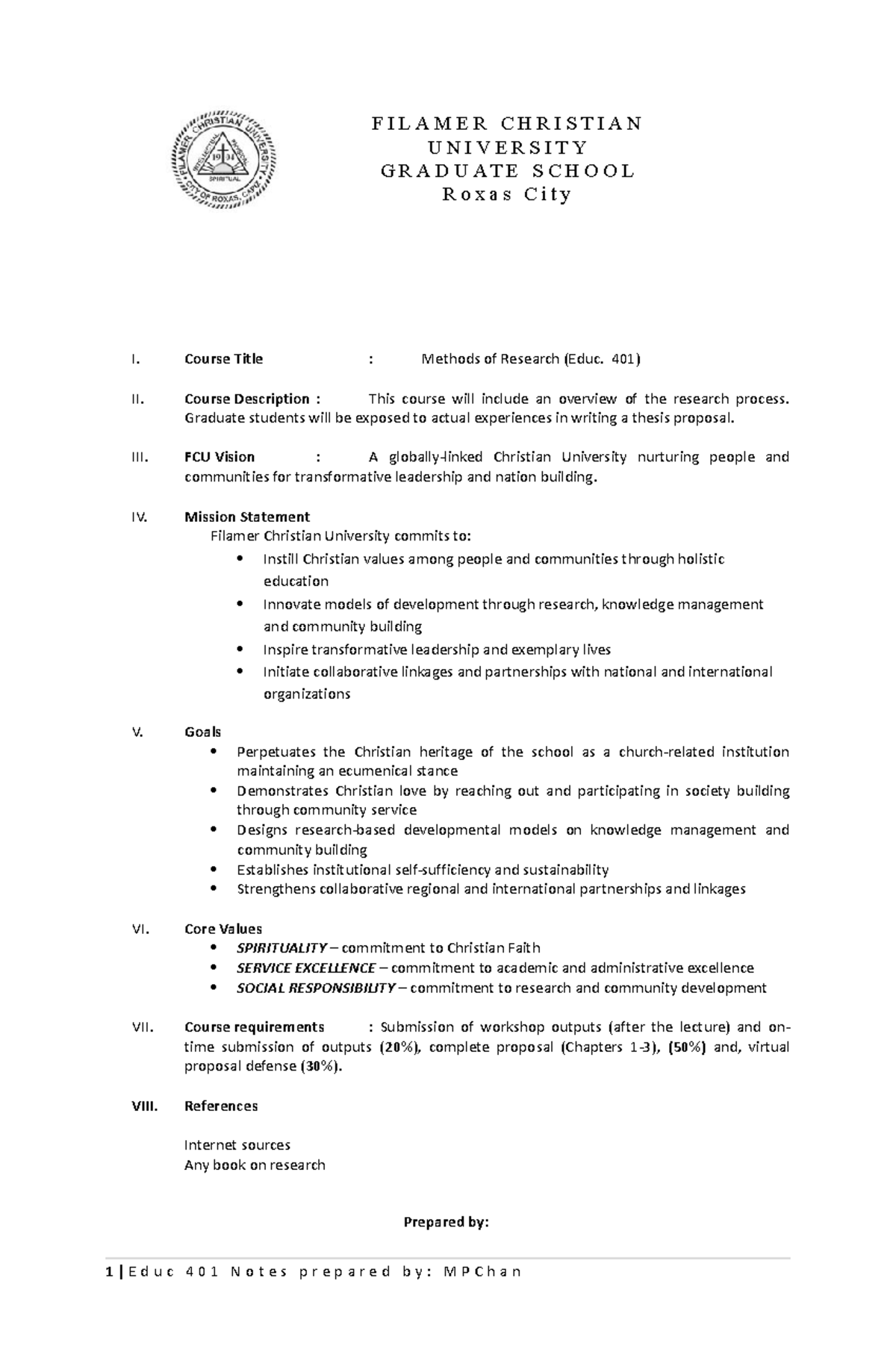 Lecture notes for Studying - I. Course Title : Methods of Research ...