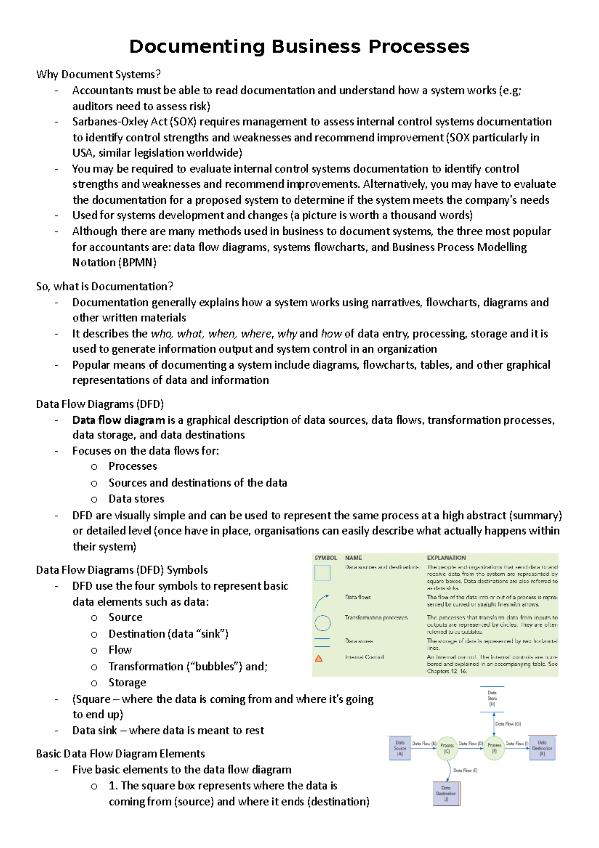 5 - Documenting Business Processes - Documenting Business Processes Why ...