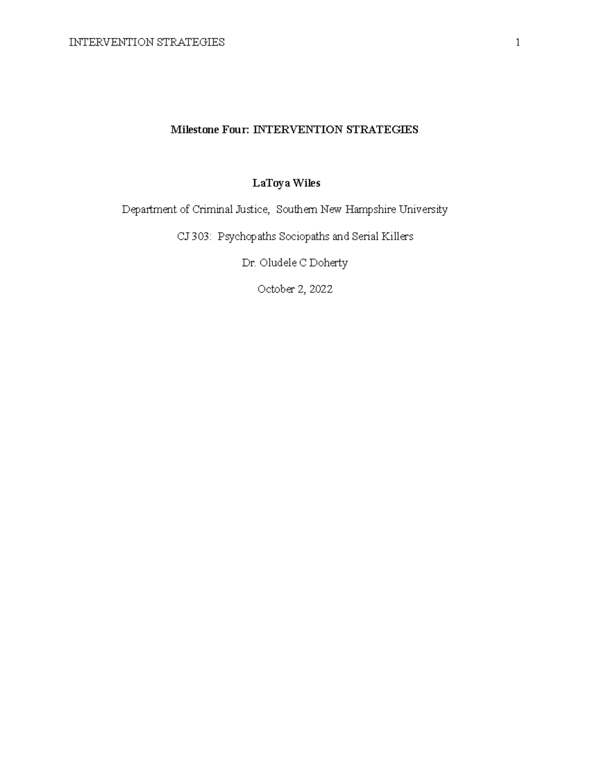 4-Milestone Four Template - Milestone Four: INTERVENTION STRATEGIES ...