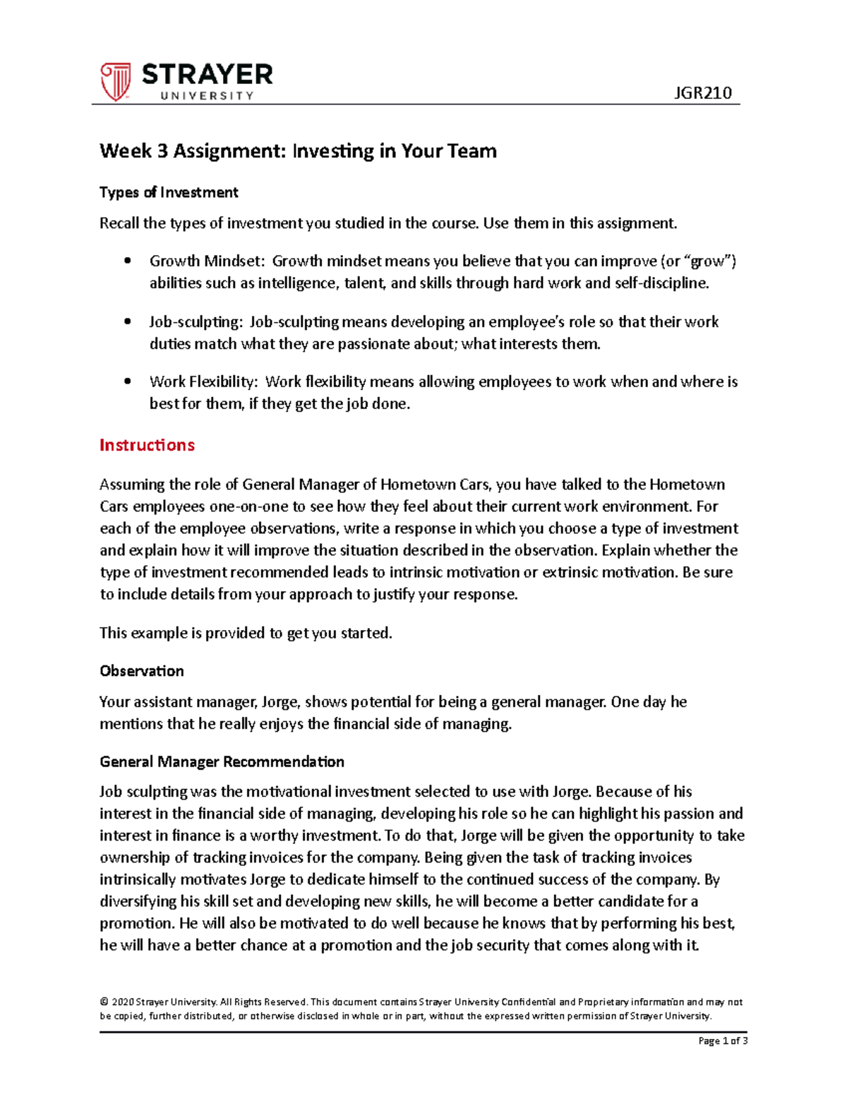 Temprance Oliver JGR210 wk3 assignment Investing in team - JGR Week 3 ...