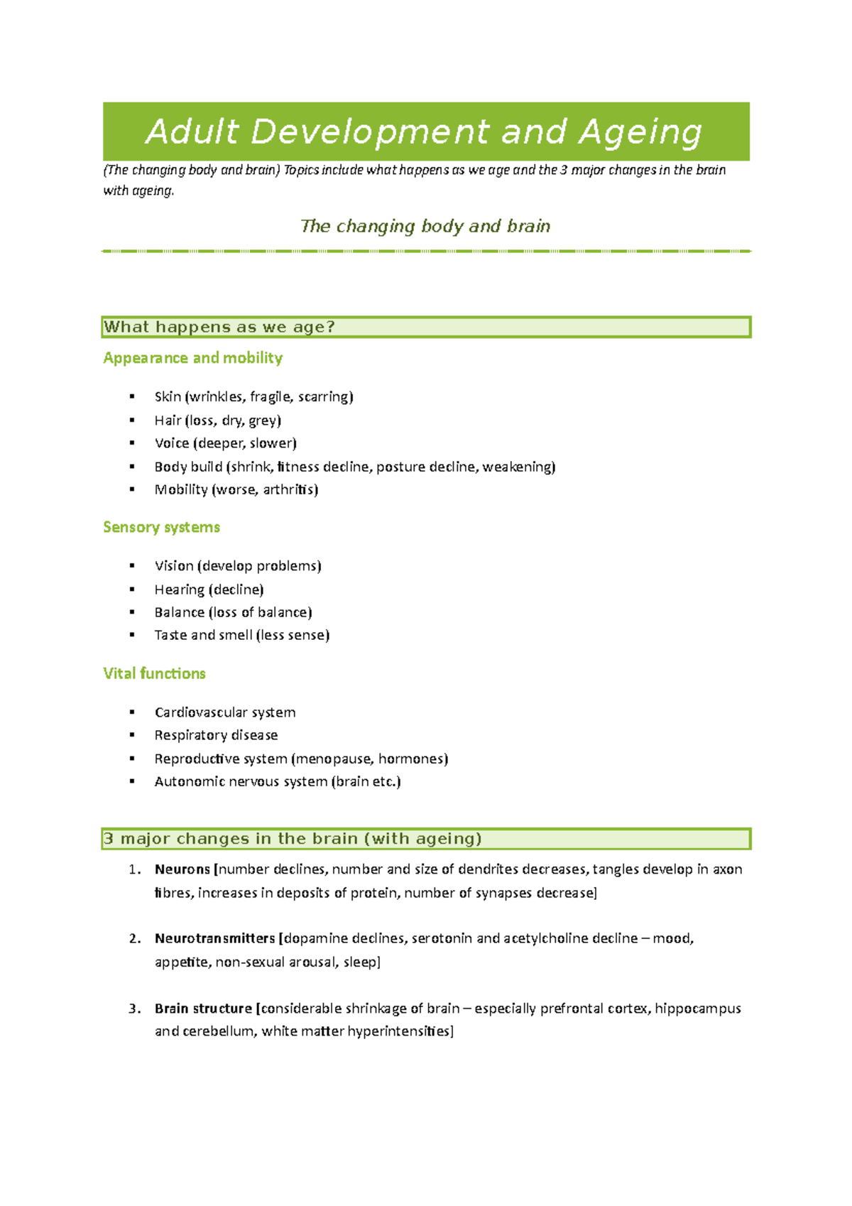 Adult Development and Ageing 5 - Adult Development and Ageing (The ...