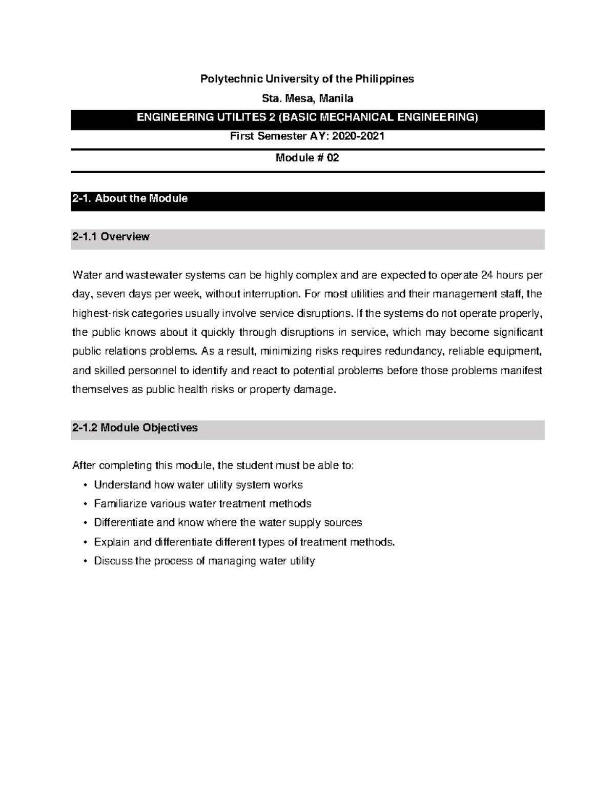 Module 02 - Lecture notes 1 - Polytechnic University of the Philippines ...