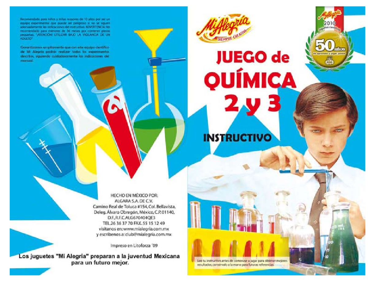 Juego de quimica 2 y 3 - Recomendado para niños T nihas mayores de 10 ...