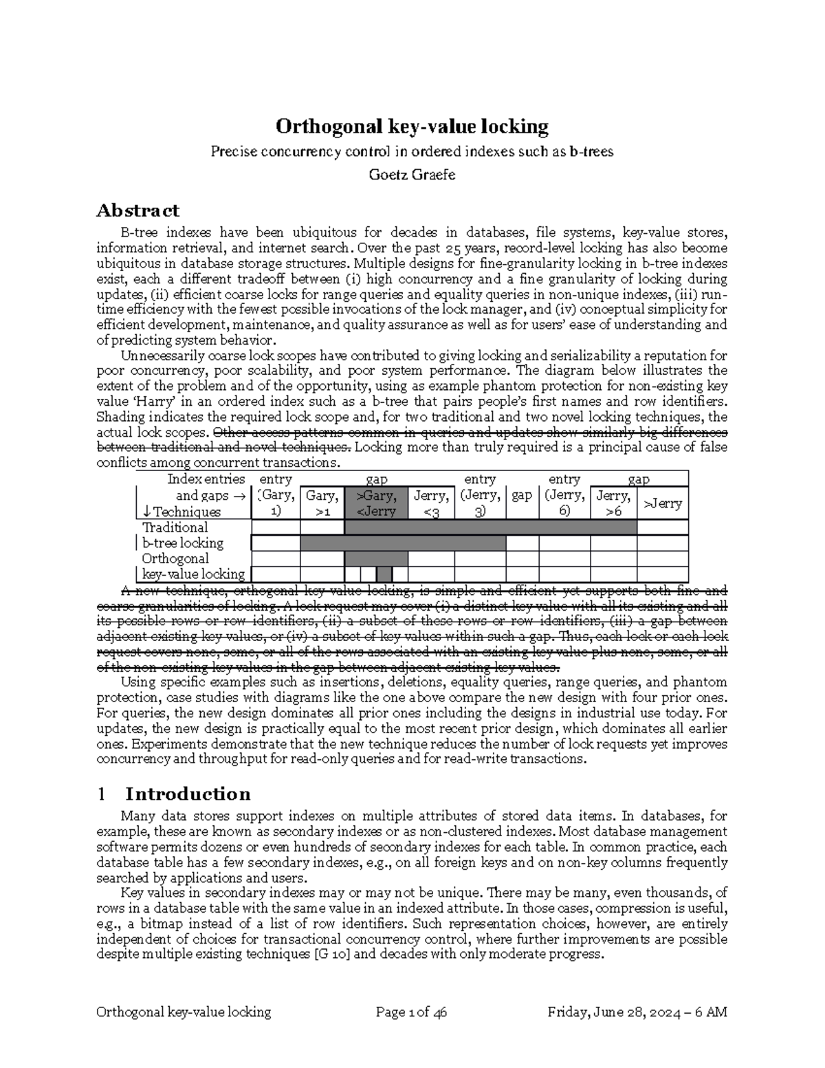 Orthogonal key-value locking - Orthogonal key-value locking Precise ...