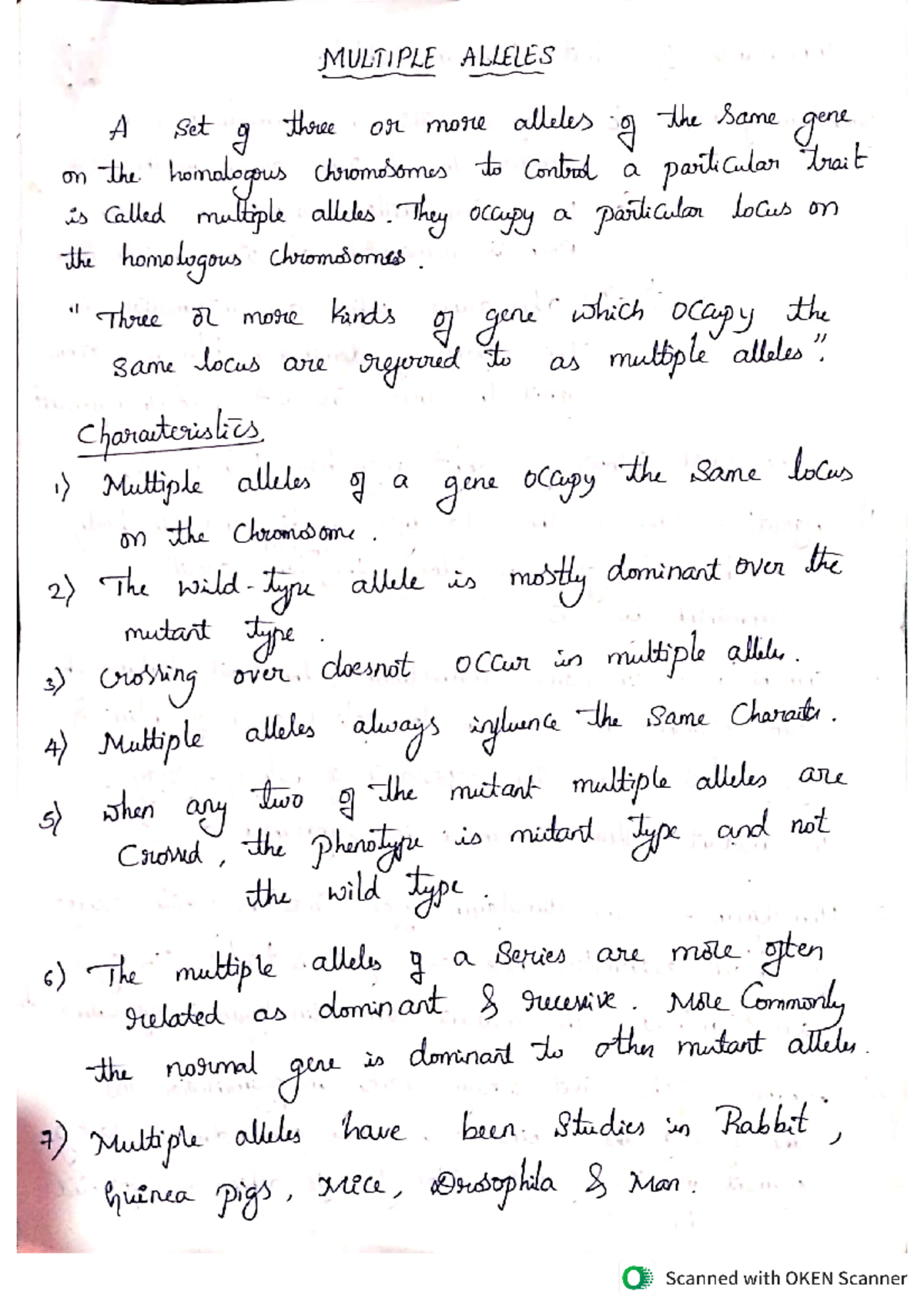 Multiple allels - easy. - genetics - Studocu