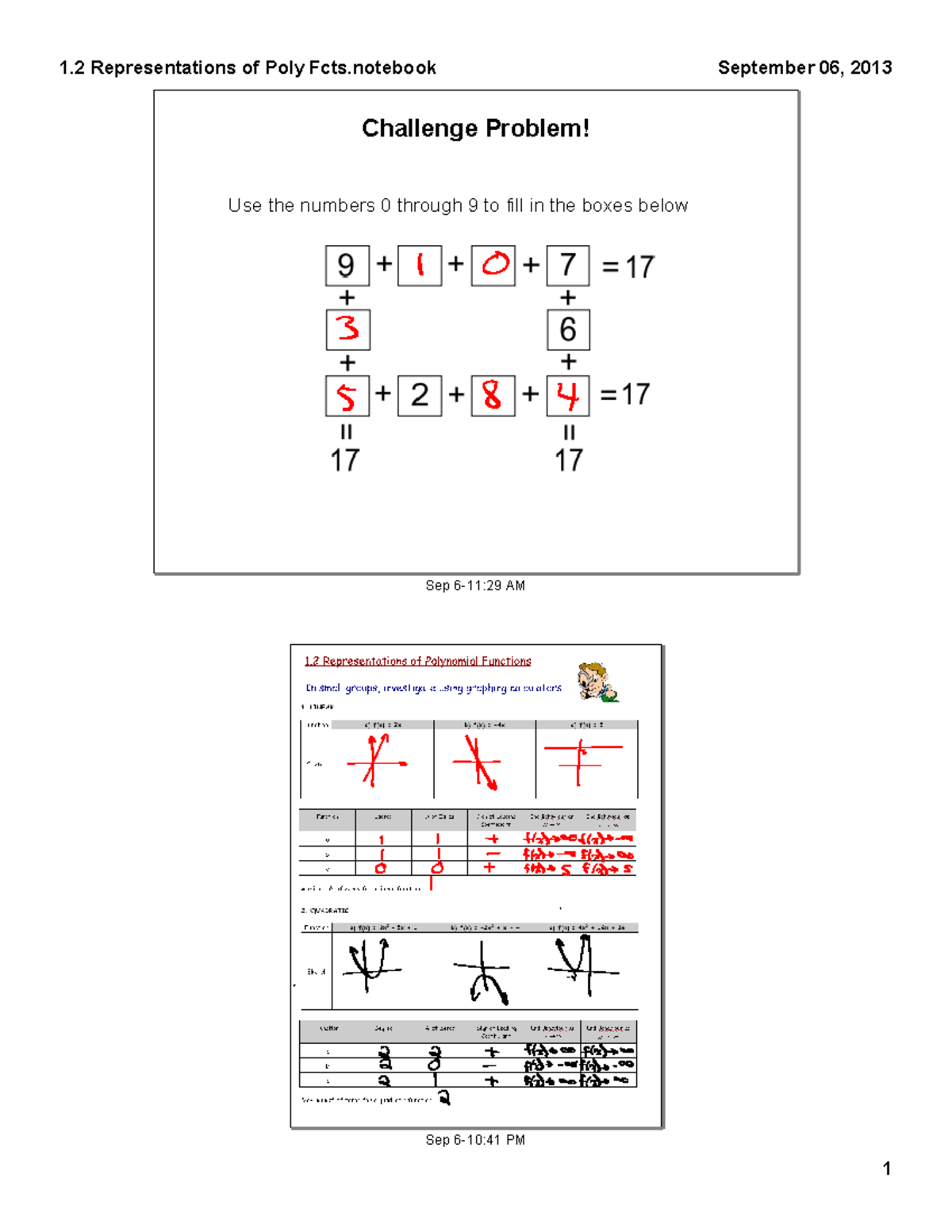 Representation of Polynomial Functions - 1 Representations of Poly Fcts ...