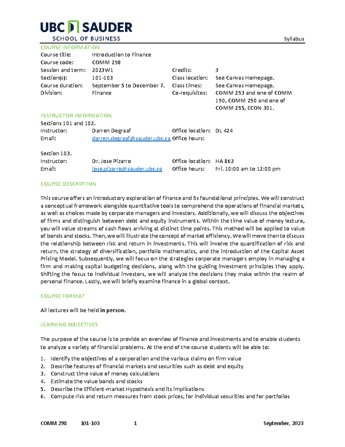 COMM298 Syllabus 2023 - COURSE INFORMATION Course title: Introduction ...