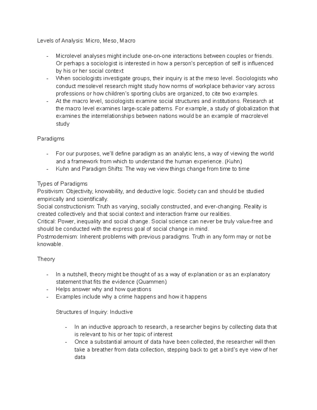 2, 3 - socio - Levels of Analysis: Micro, Meso, Macro Microlevel ...